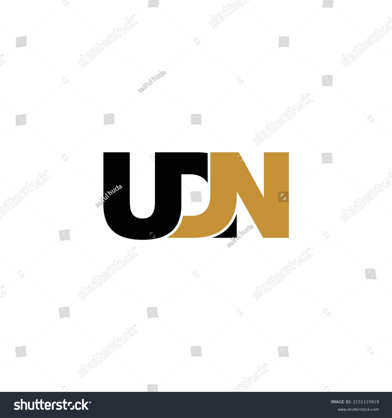 Udn Letter Monogram Logo Design Vector Stock Vector (Royalty Free ...