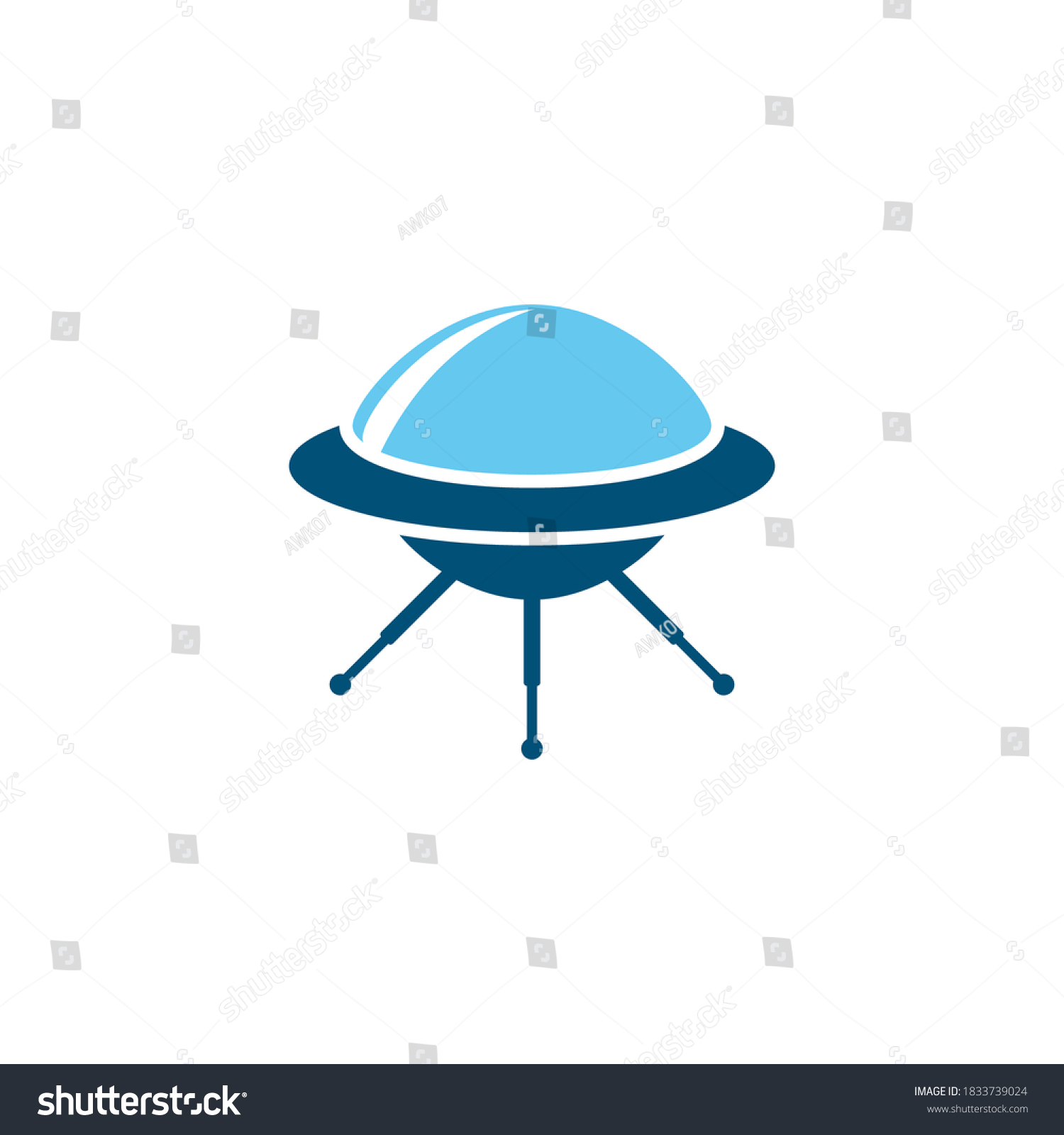 Ufo Spaceship Illustration Vector Flat Design Stock Vector (Royalty ...