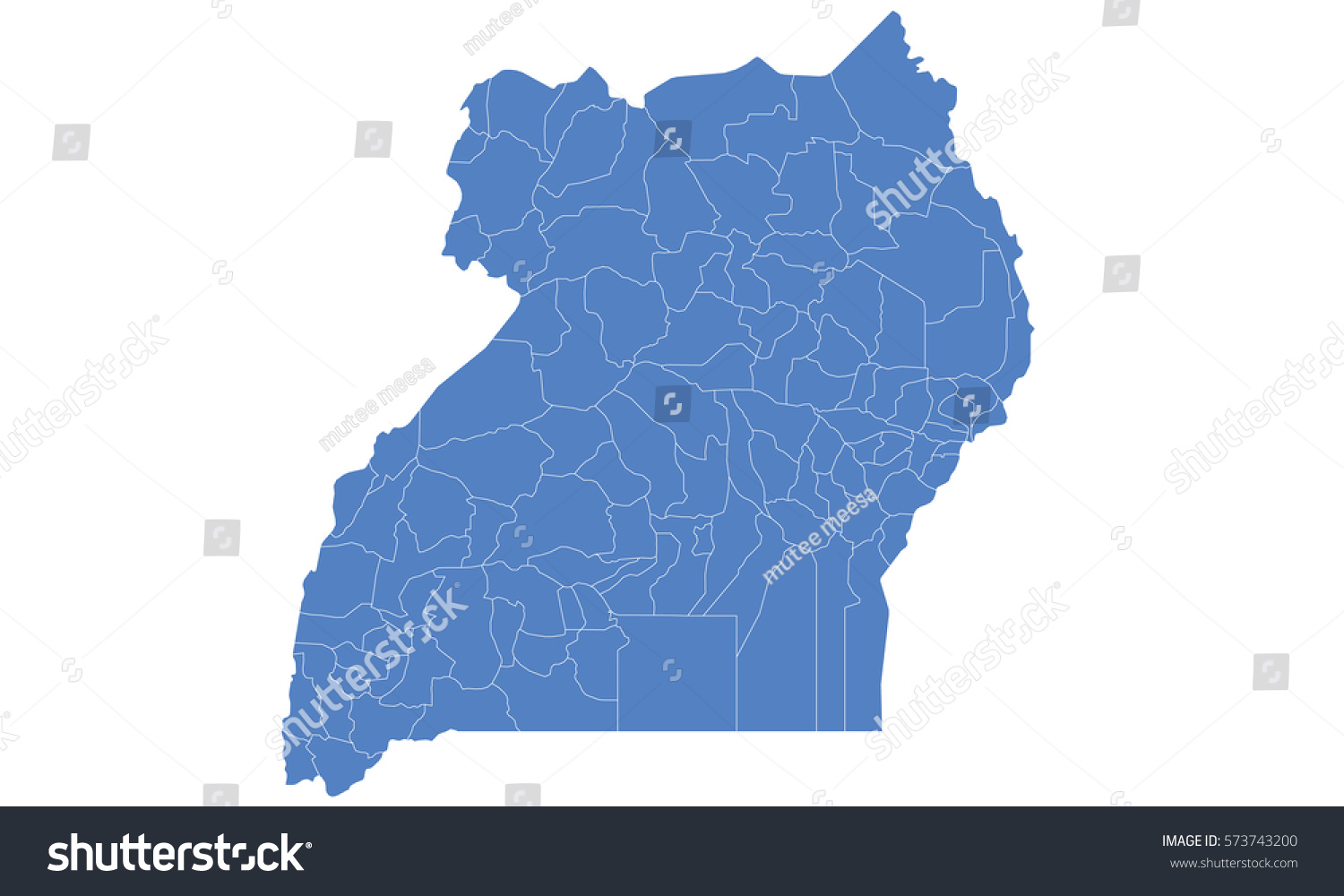 Uganda Map Blue Color Stock Vector (Royalty Free) 573743200 | Shutterstock