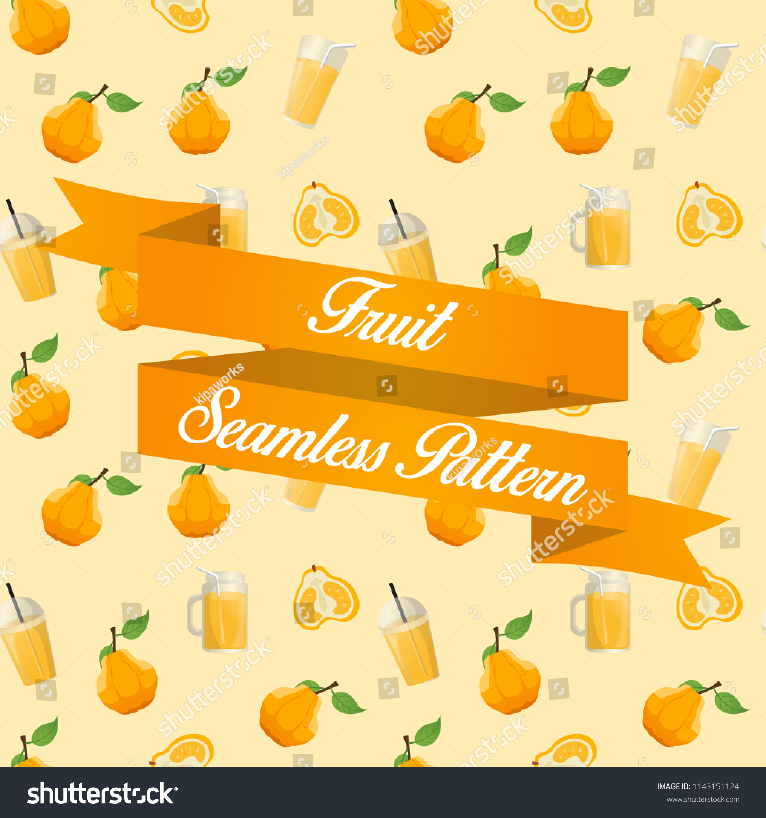Ugli Fruit Fruit Juice Seamless Pattern Stock Vector (Royalty Free ...