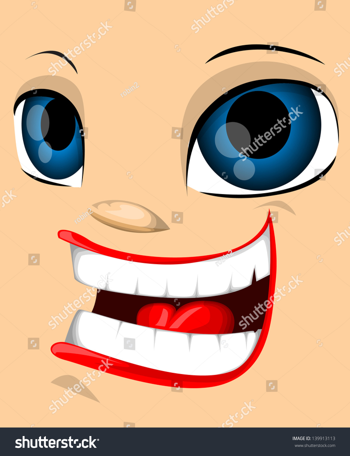 Ugly Cartoon Face Stock Vector (Royalty Free) 139913113