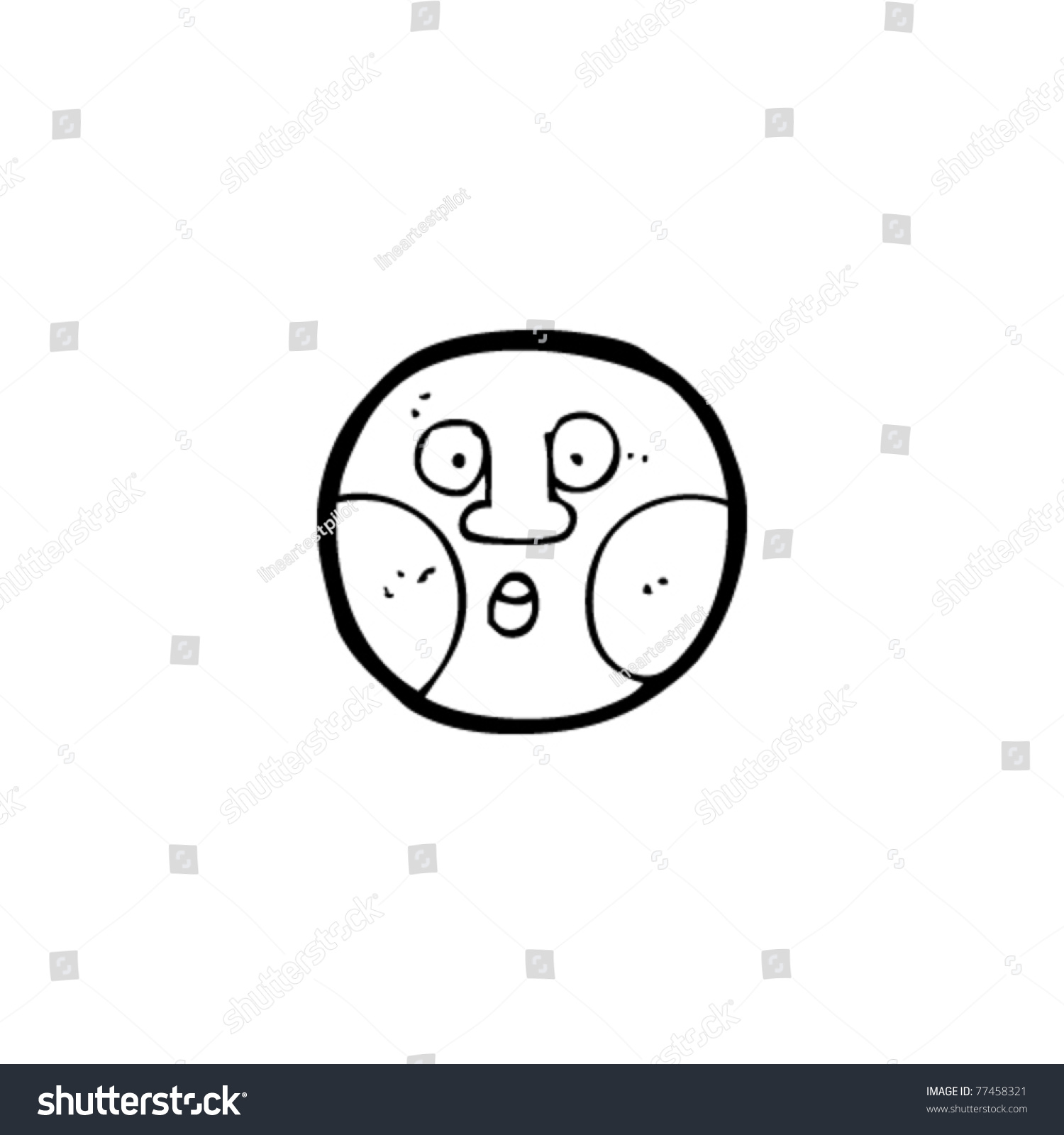 Ugly Emoticon Face Cartoon Stock Vector (Royalty Free) 77458321
