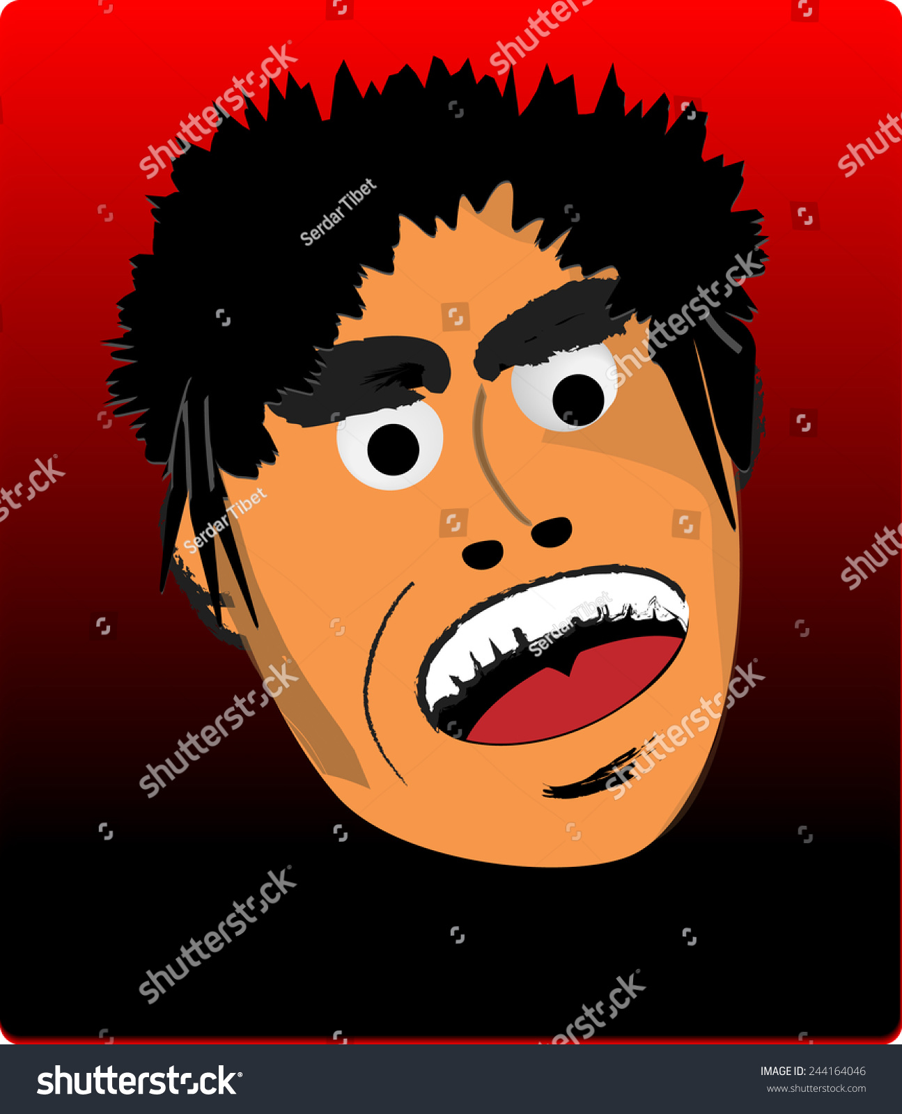 Ugly Male Face Vector Design Stock Vector (Royalty Free) 244164046