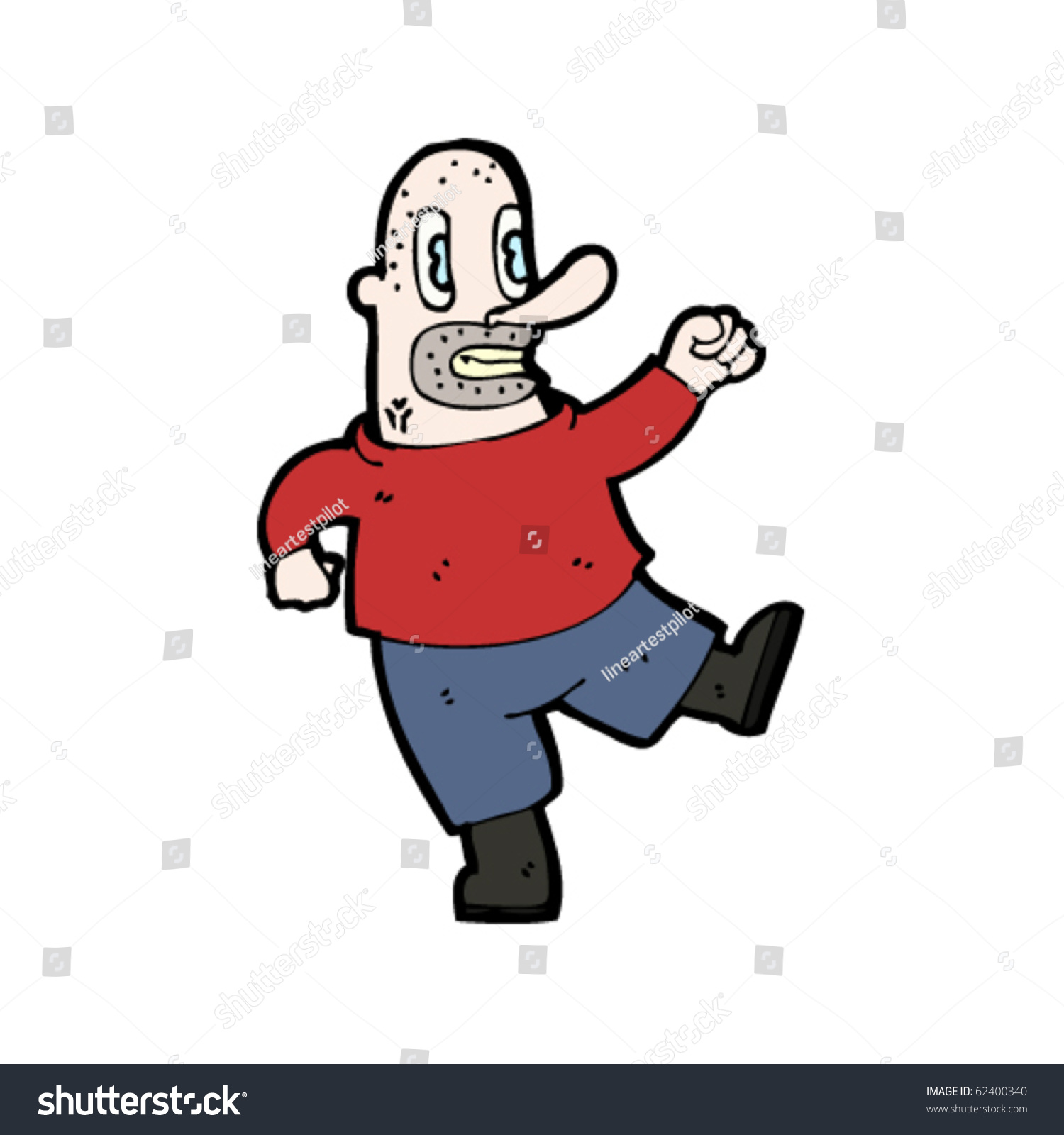 Vektor Stok Ugly Man Cartoon (Tanpa Royalti) 62400340