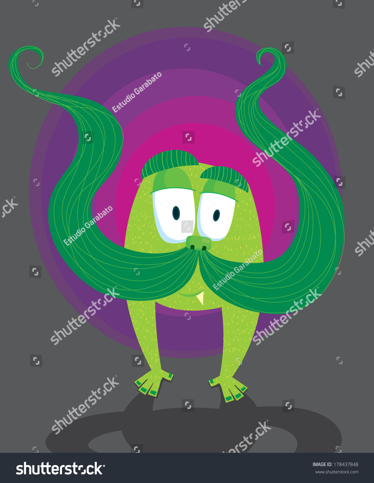 Ugly Monster Mustache Cool Vector Character Stock Vector (Royalty Free ...
