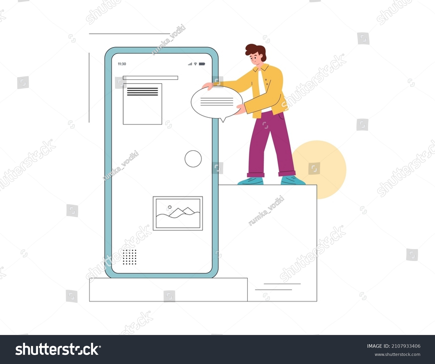 Ui Ux Designer Develops App Framework Stock Vector (Royalty Free ...