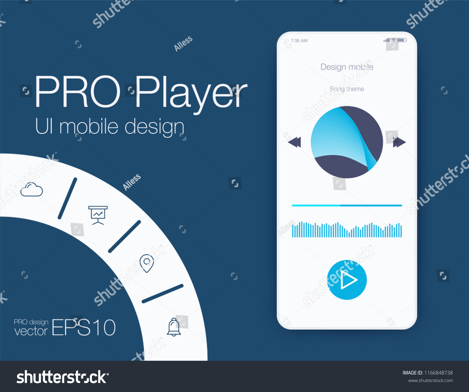 Ui Audio Player Templates Templates Vector Stock Vector (Royalty Free ...