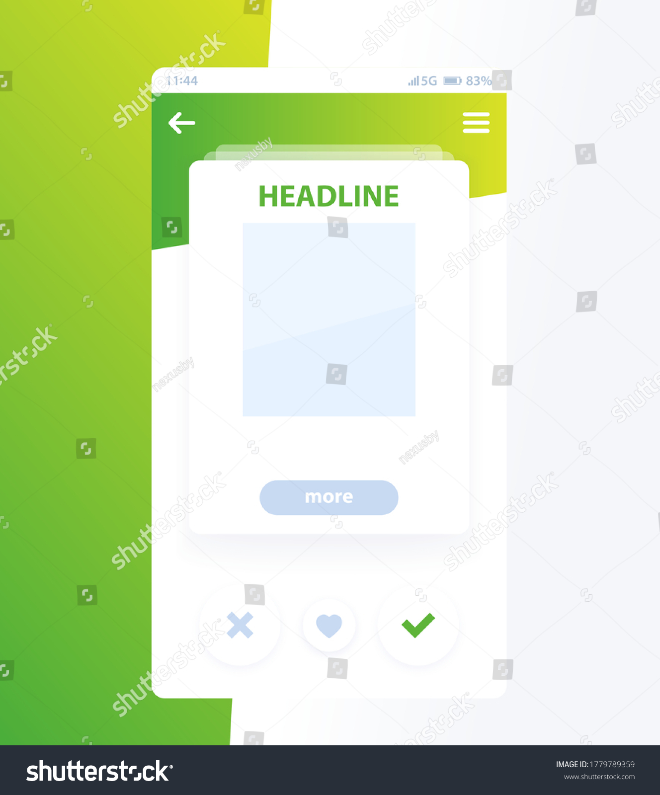 Ui Card Mobile App Design Vector Stock Vector Royalty Free 1779789359 Shutterstock