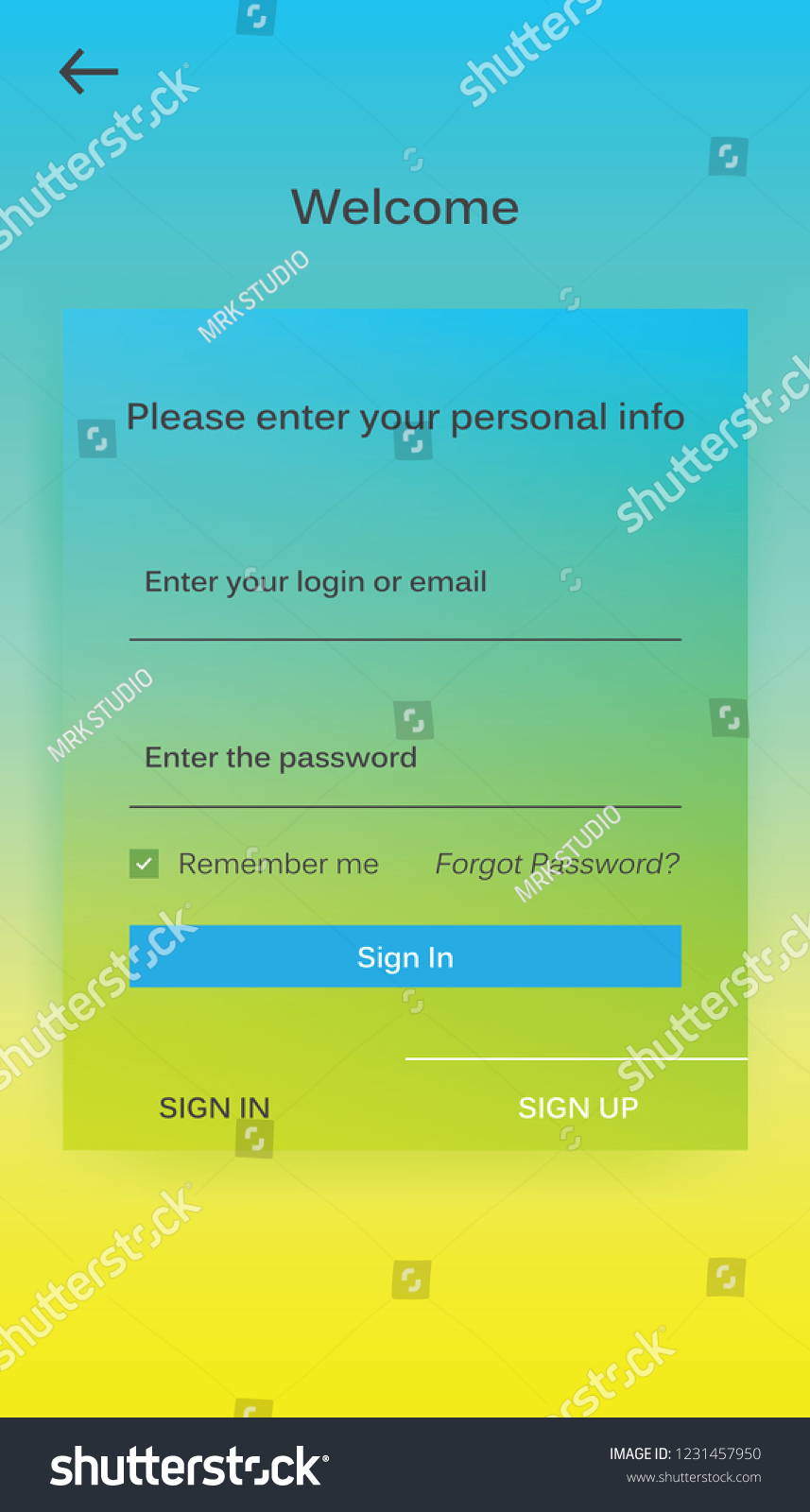 Ui Design Account Authorization Interface Mobile Stock Vector (Royalty ...
