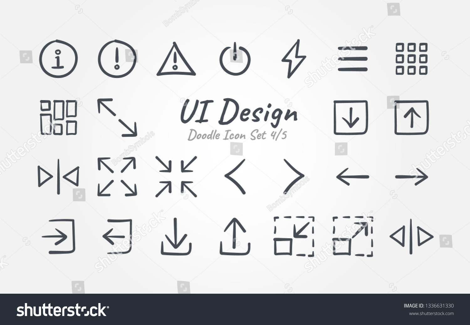 Ui Design Doodle Icon Set 4 Stock Vector (Royalty Free) 1336631330