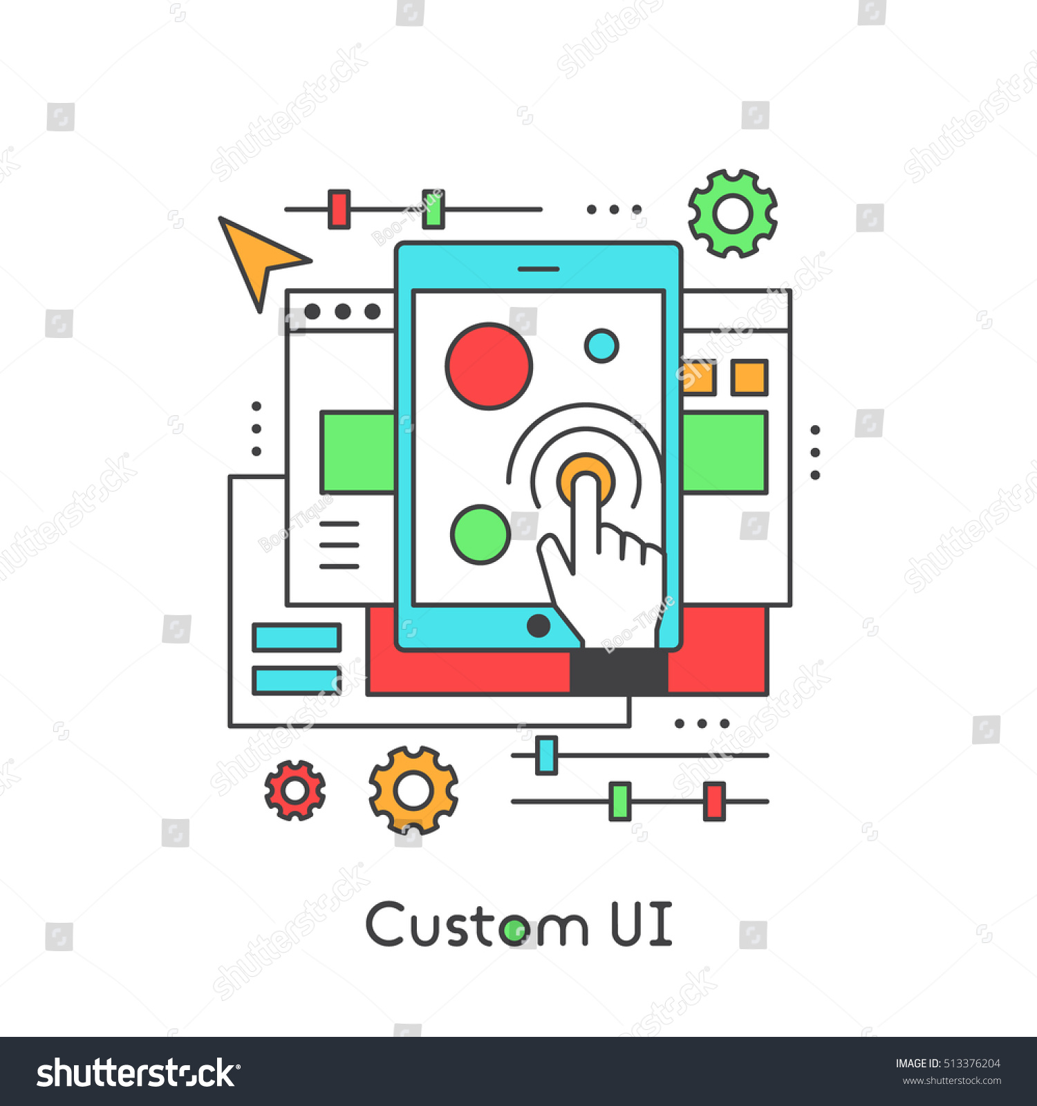 Ui Ux Custom Design Developing User Stock Vector (Royalty Free ...