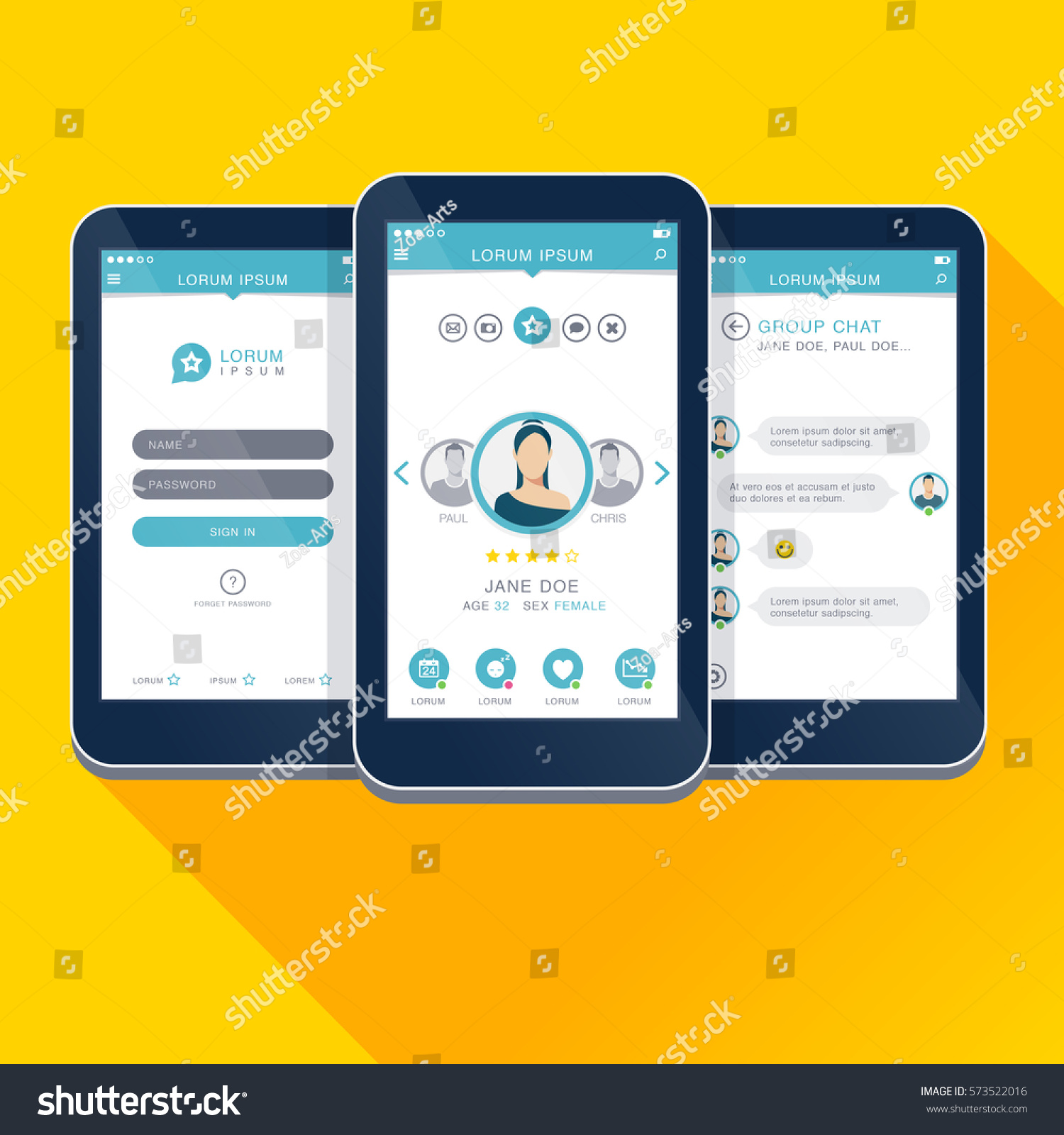 Ui Ux Gui Concept Mobile App: Vector có sẵn (miễn phí bản quyền ...