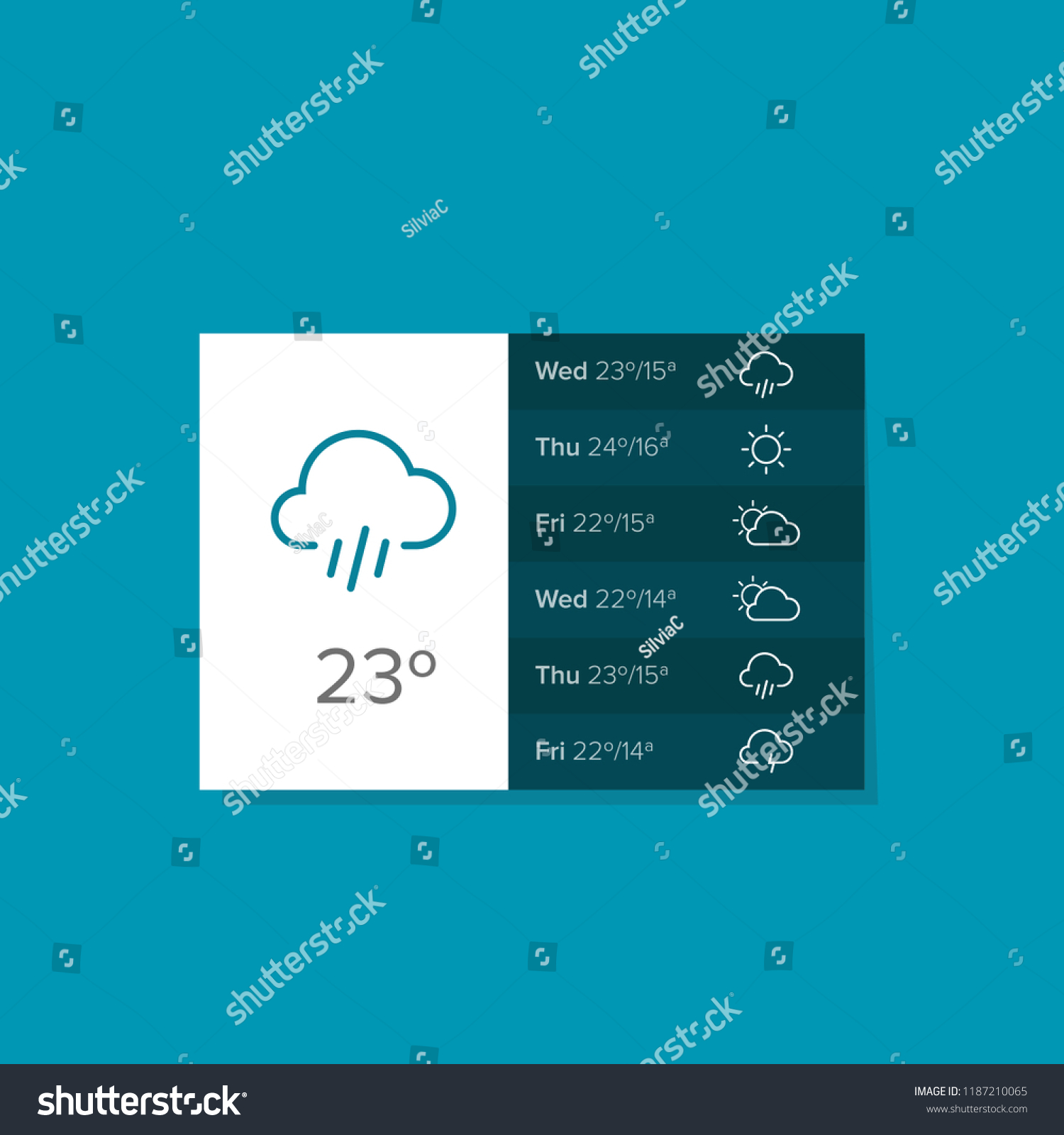 Ui Weather Screen Vector Design Illustration Stock Vector (Royalty Free ...