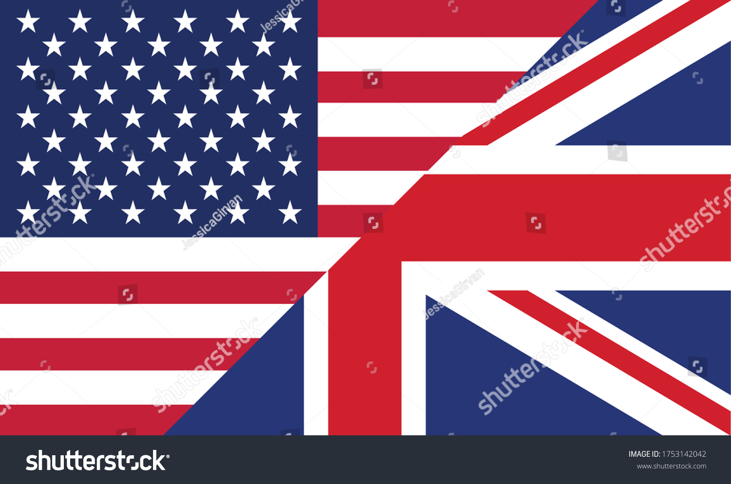 Uk Usa Both Flags Background Stock Vector (Royalty Free) 1753142042 ...