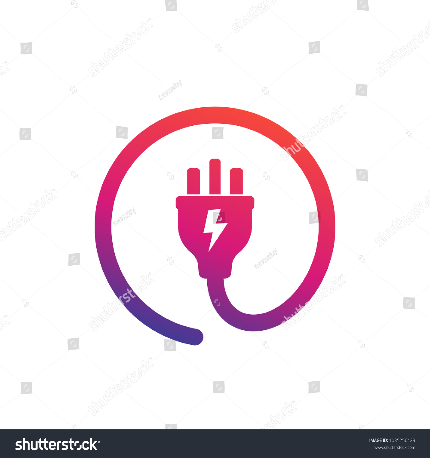 Uk Electric Plug Icon Vector Logo Stock Vector (Royalty Free) 1035256429