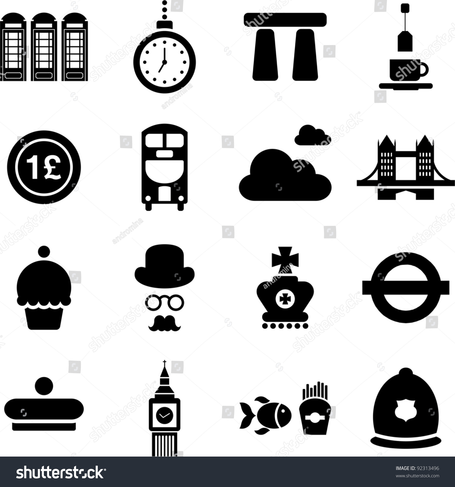 Uk Pictograms Stock Vector (Royalty Free) 92313496 | Shutterstock