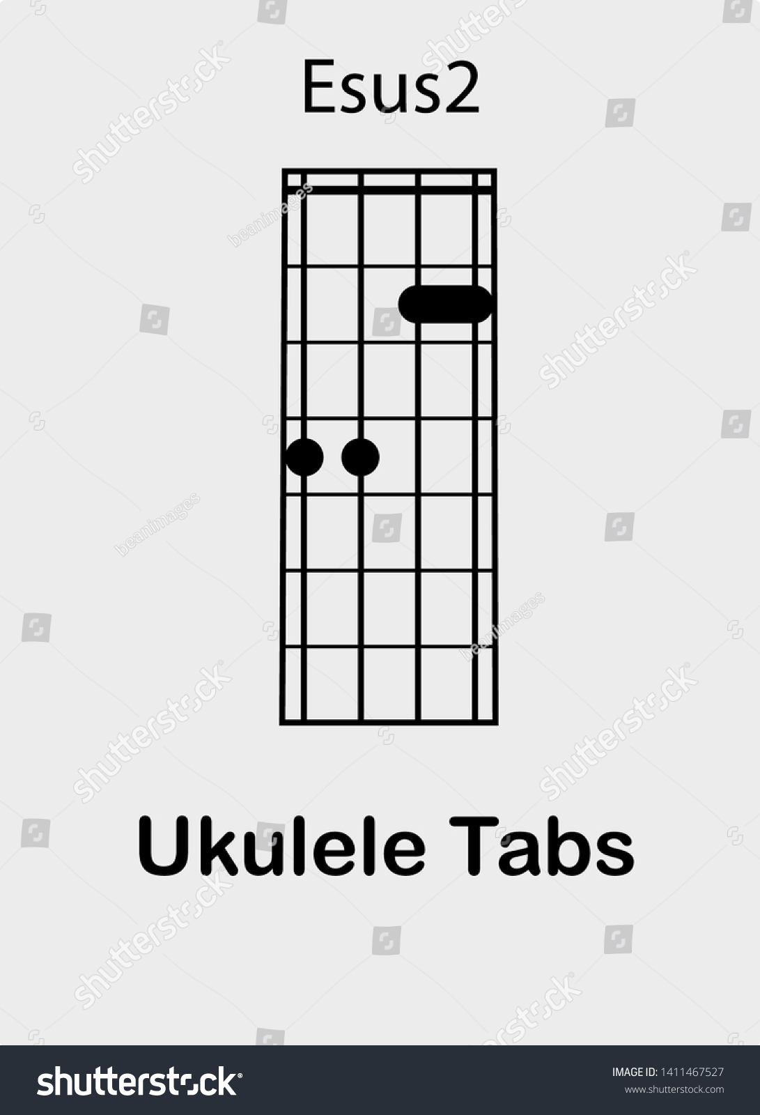Ukulele Tabulator E Sus2 Chord Vector Stock Vector (Royalty Free ...