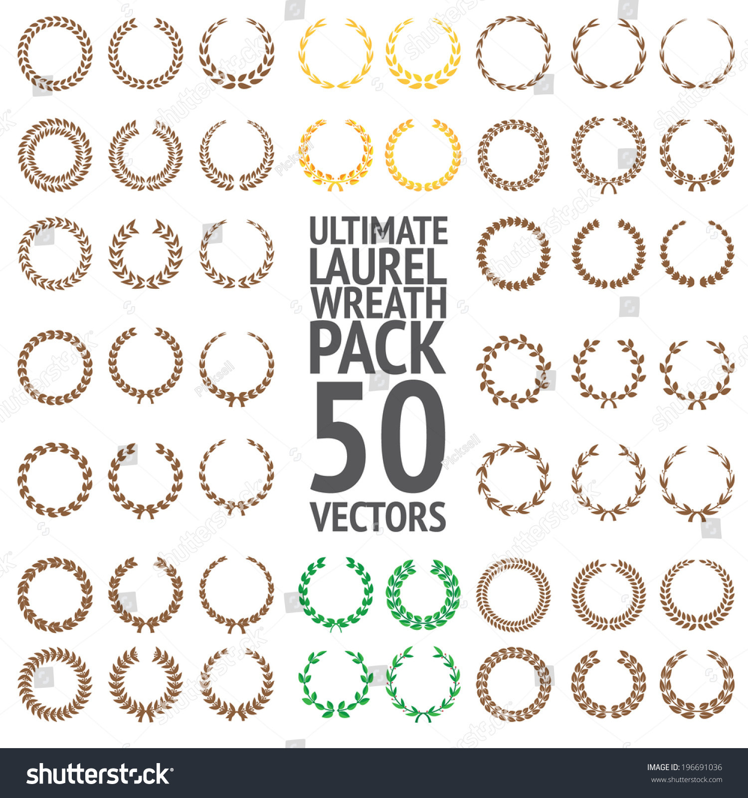 Ultimate Laurel Wreath Pack 50 Vectors: เวกเตอร์สต็อก (ปลอดค่าลิขสิทธิ์ ...