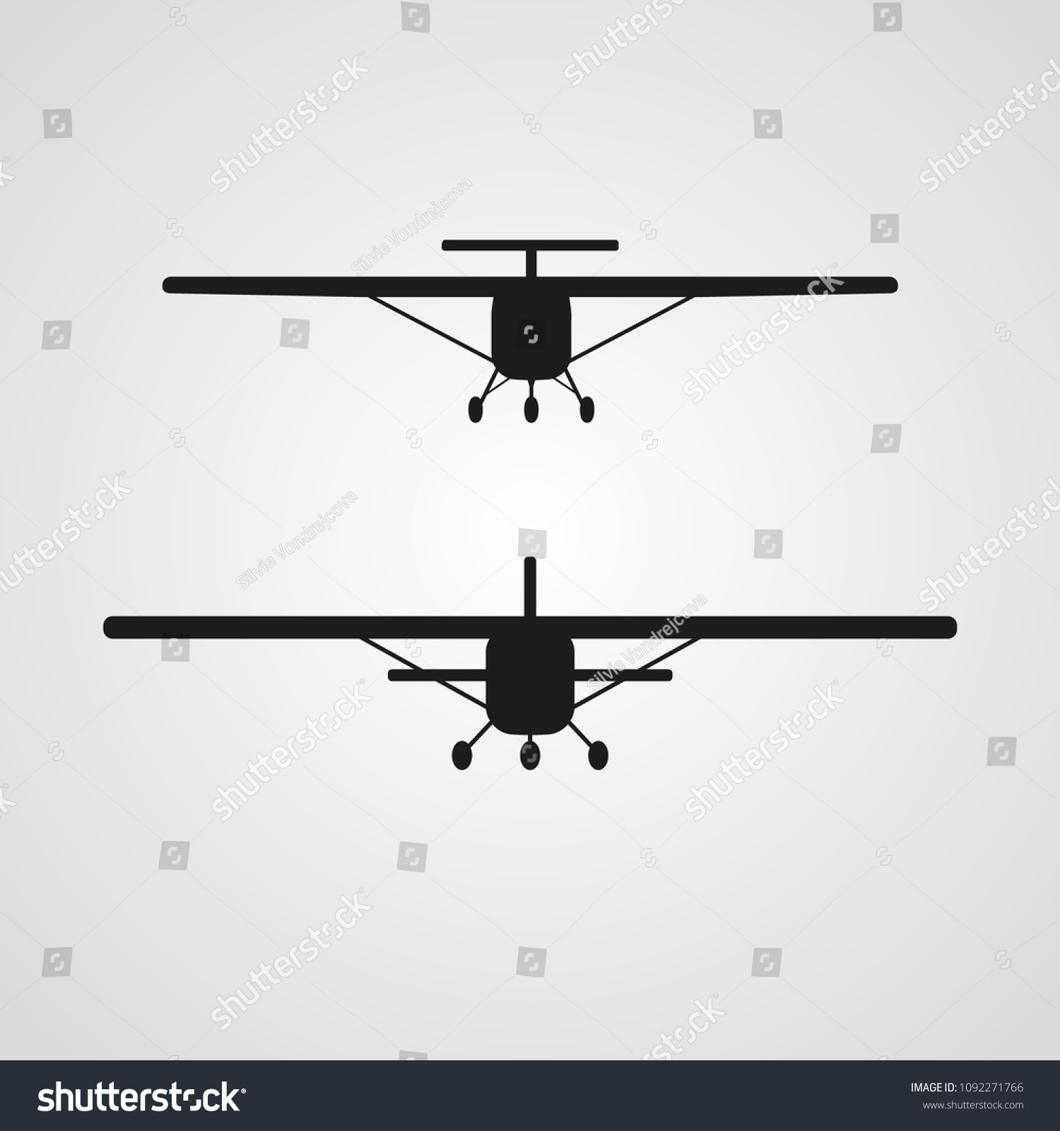Ultralight Plane Silhouettes Vector Design Stock Vector (Royalty Free ...