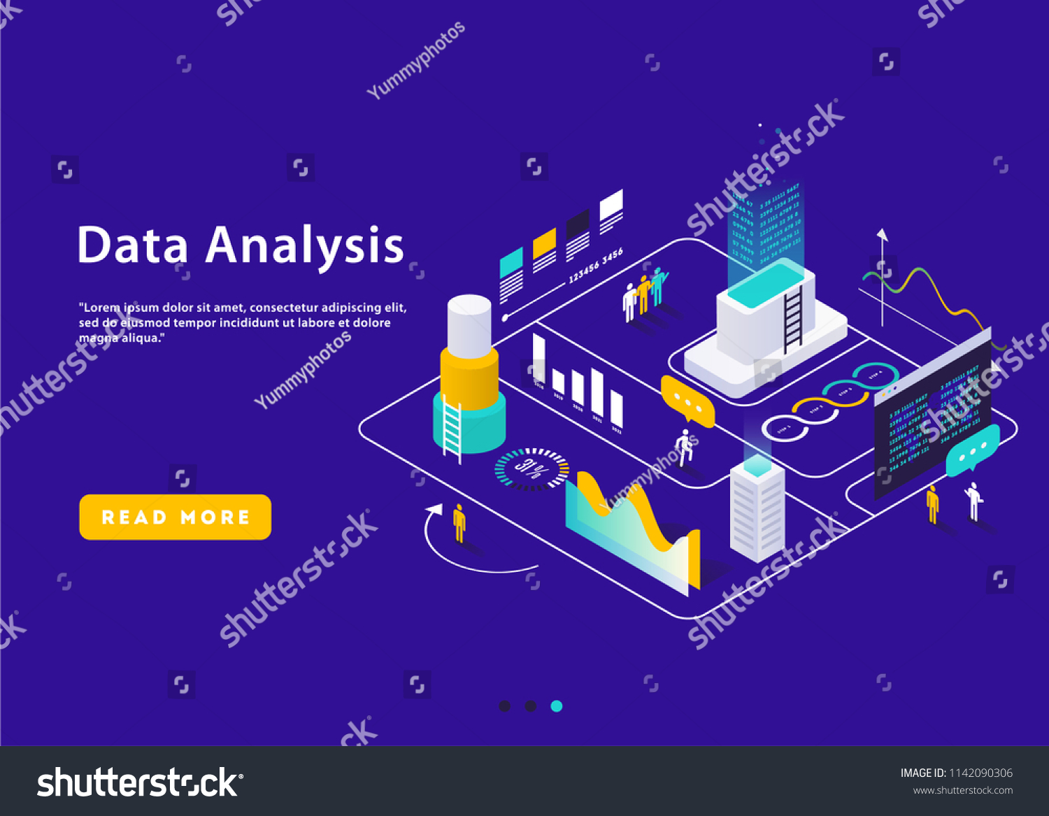 Ultraviolet Isometric High Technology Concept Data Stock Vector ...