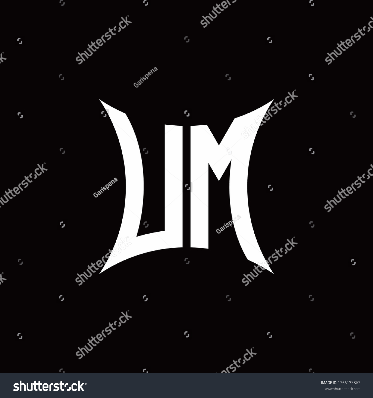 Um Monogram Logo Sharped Shape Design Stock Vector (Royalty Free ...