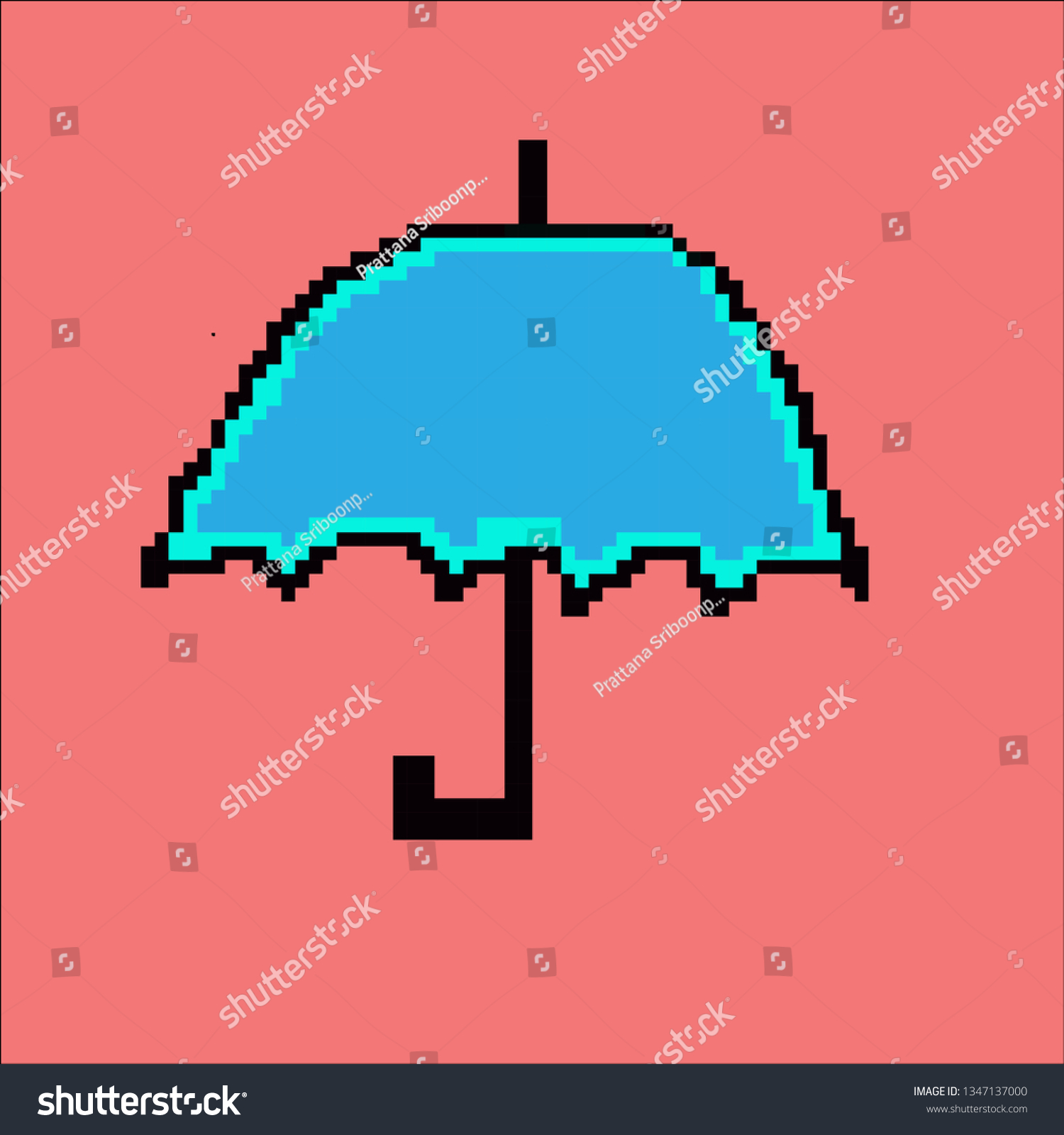 Umbrella Pixel Art Stock Vector (Royalty Free) 1347137000 | Shutterstock