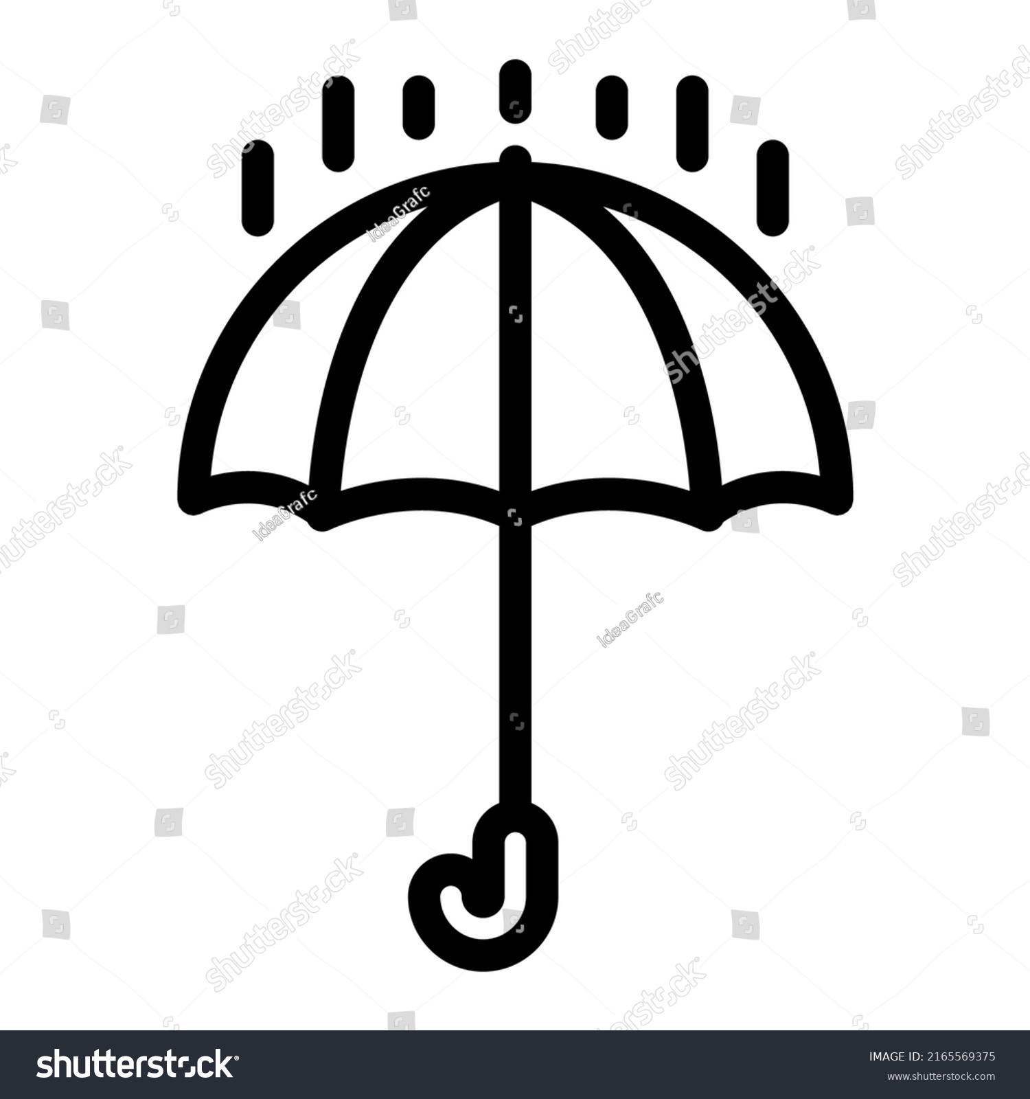 Umbrella Rain Icon Line Style Vector Stock Vector (Royalty Free ...