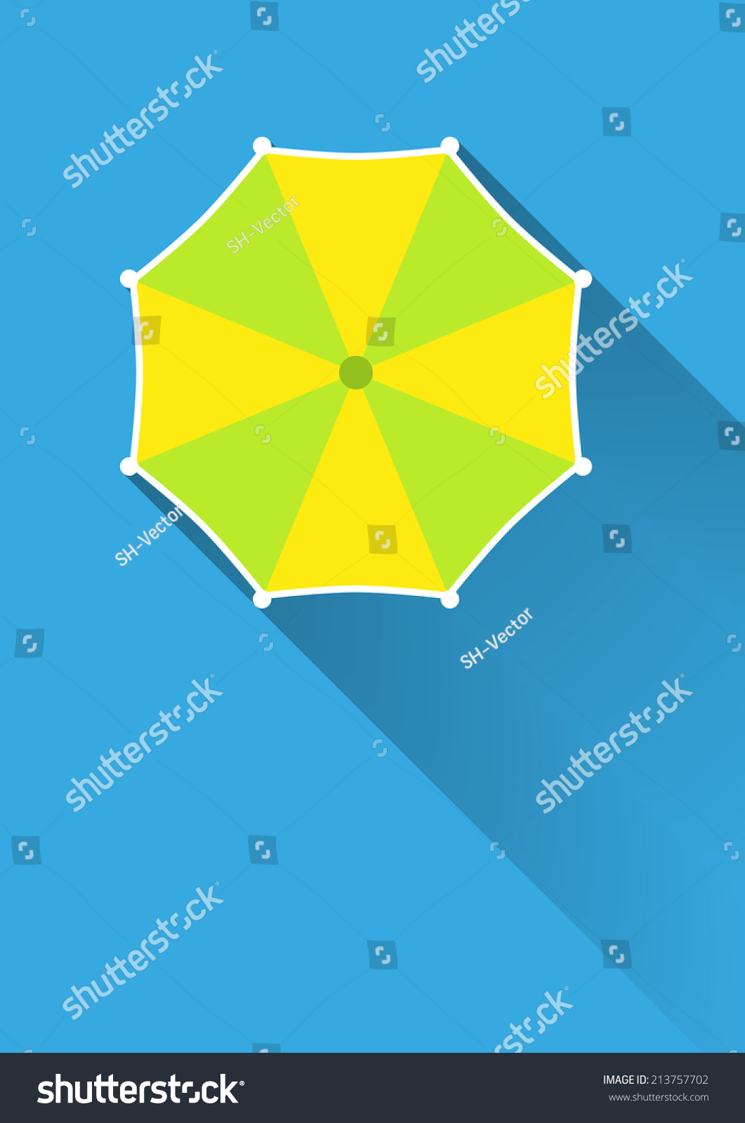 Umbrella Top View Stock Vector (Royalty Free) 213757702