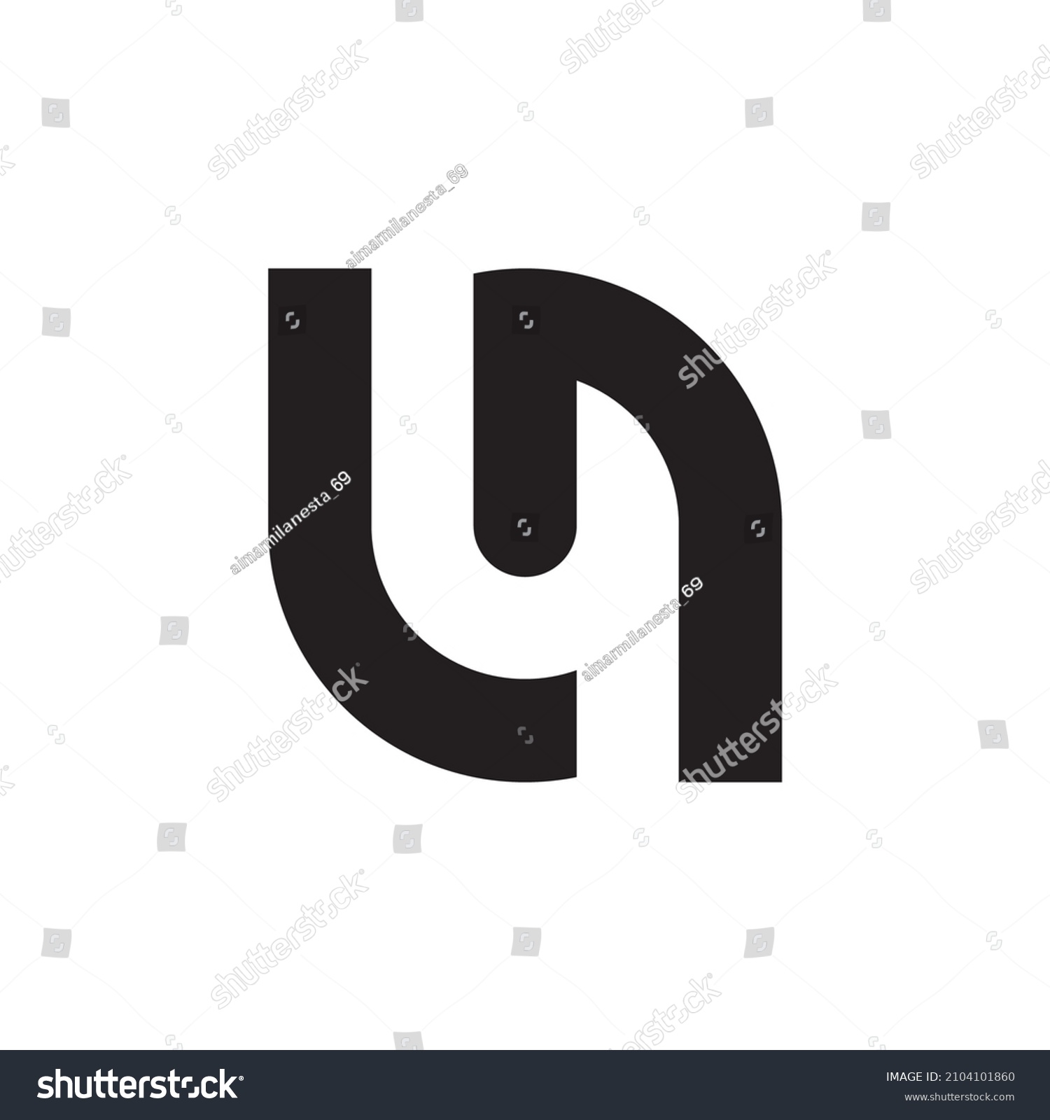 Un Letter Logo Vector Illustration Stock Vector (Royalty Free) 2104101860