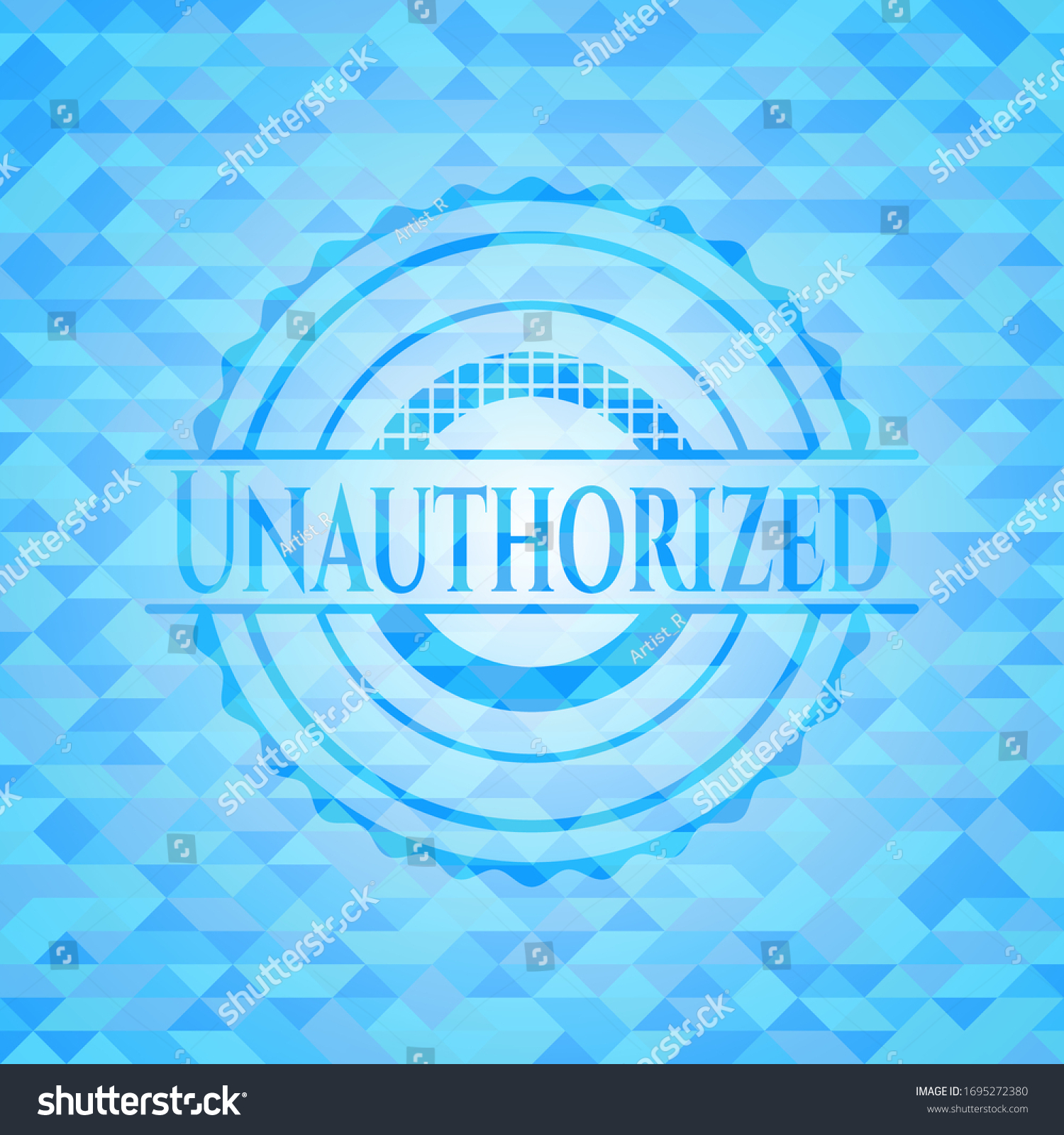 Unauthorized Realistic Light Blue Mosaic Emblem Stock Vector (Royalty ...