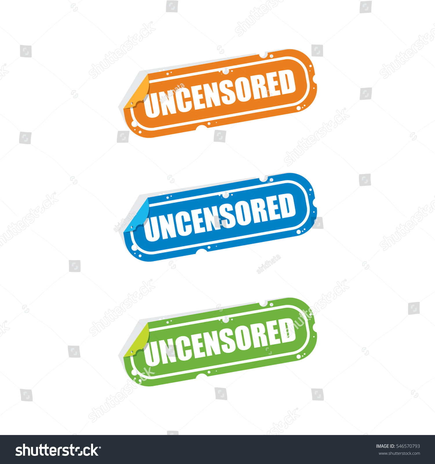 Uncensored Sticker Labels Stock Vector (Royalty Free) 546570793 ...