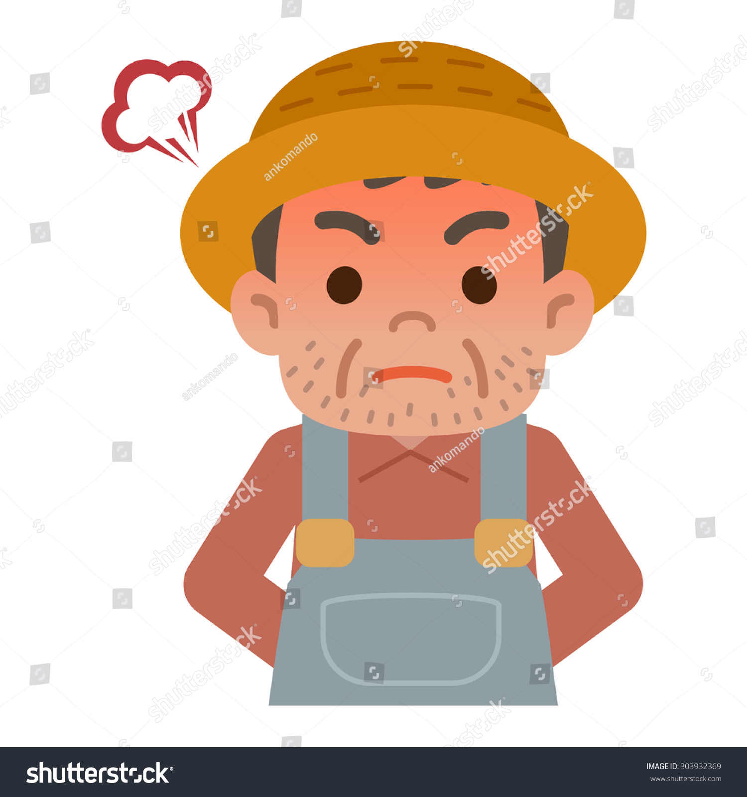 Uncle Farmers Angry Stock Vector (Royalty Free) 303932369 | Shutterstock