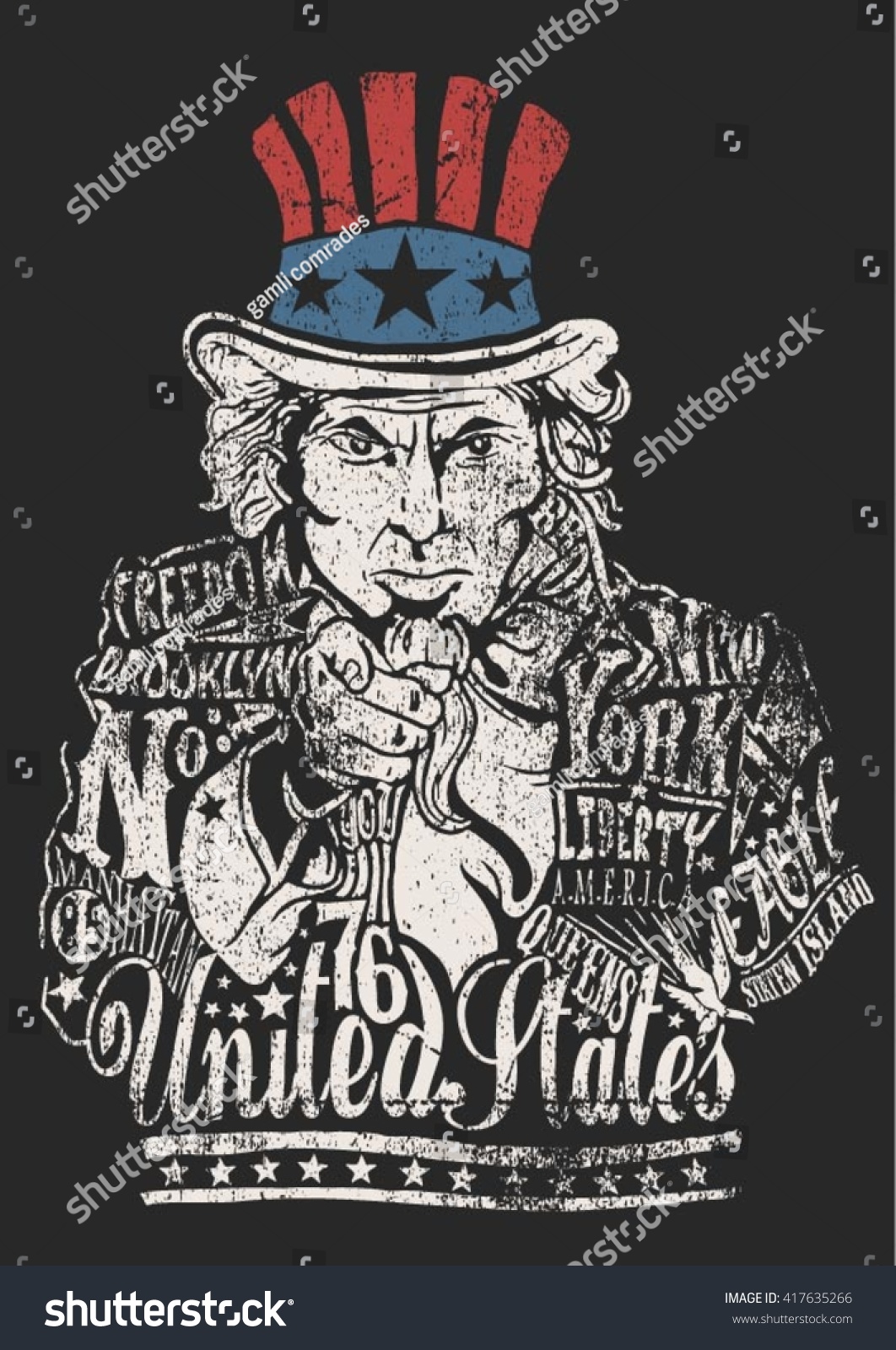 Uncle Sam Artwork Clothingvector Stock Vector (Royalty Free) 417635266