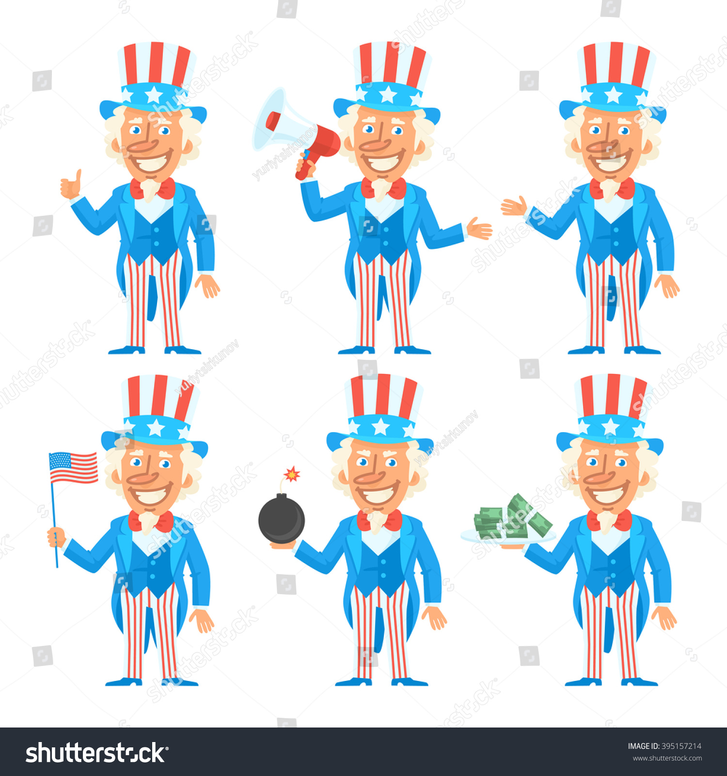 Uncle Sam Character Different Versions Stock Vector (Royalty Free ...