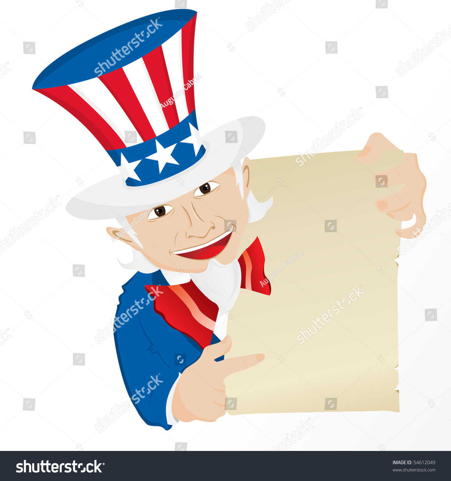 Uncle Sam Holding Sign Editable Vector Stock Vector (Royalty Free) 54612049