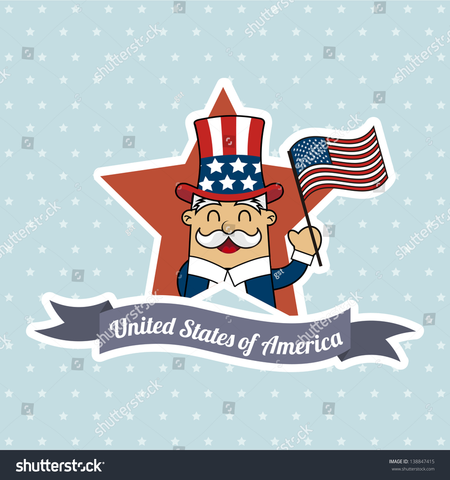 Uncle Sam Illustration Over Blue Background Stock Vector (Royalty Free ...