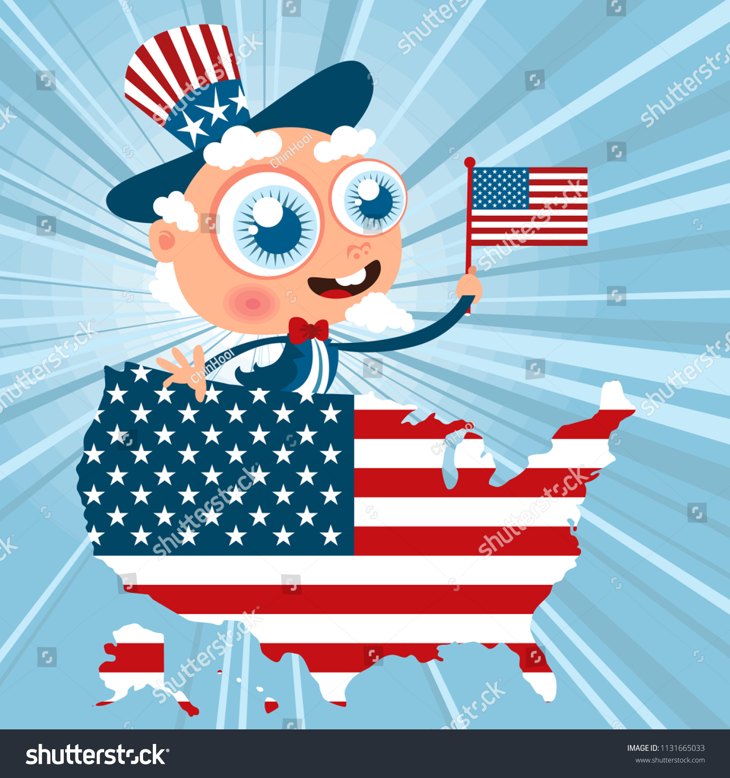 Uncle Sam Us Flag Map Stock Vector (Royalty Free) 1131665033 | Shutterstock
