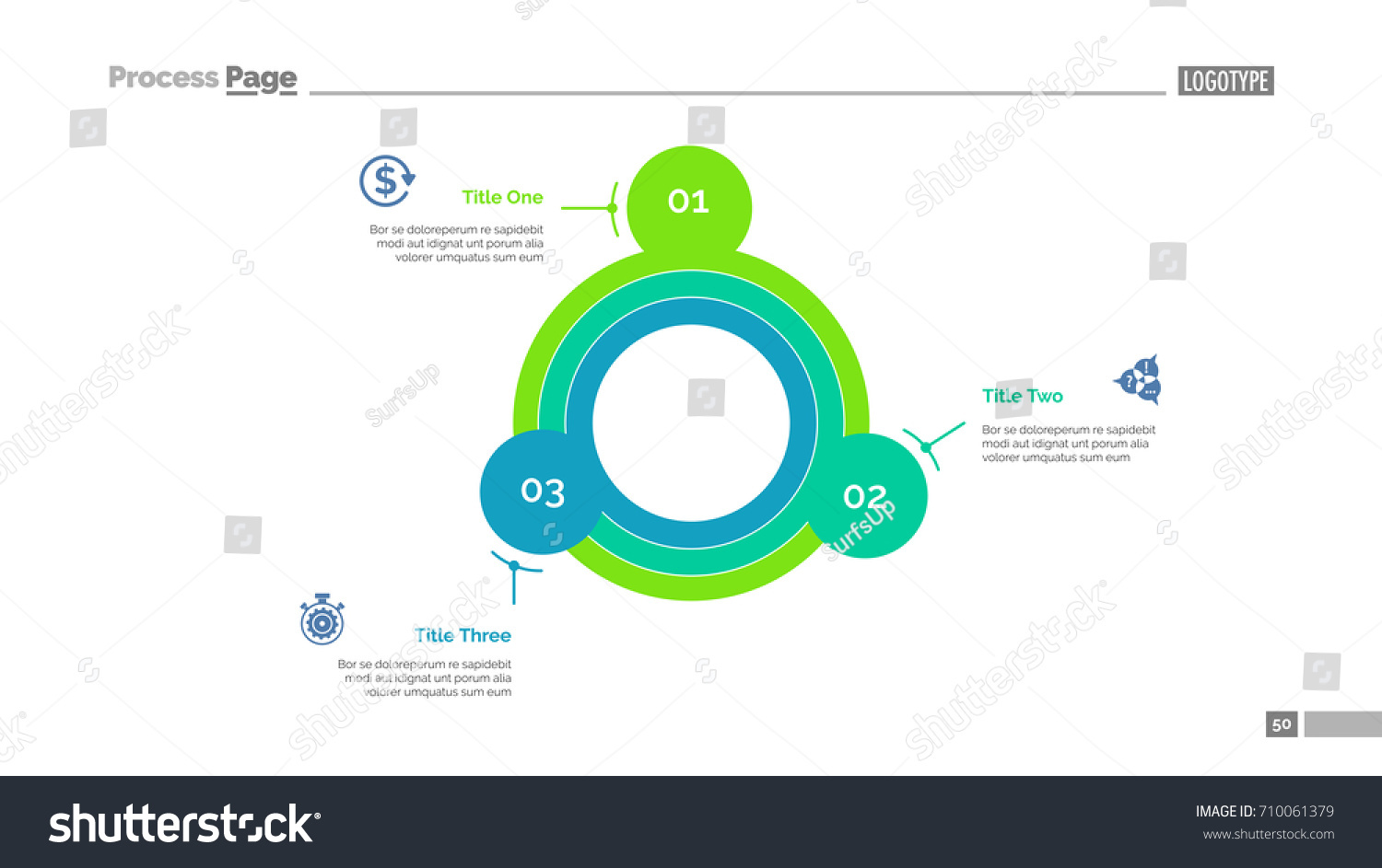 Uncommon Circular Chart Slide Template: vector de stock (libre de ...