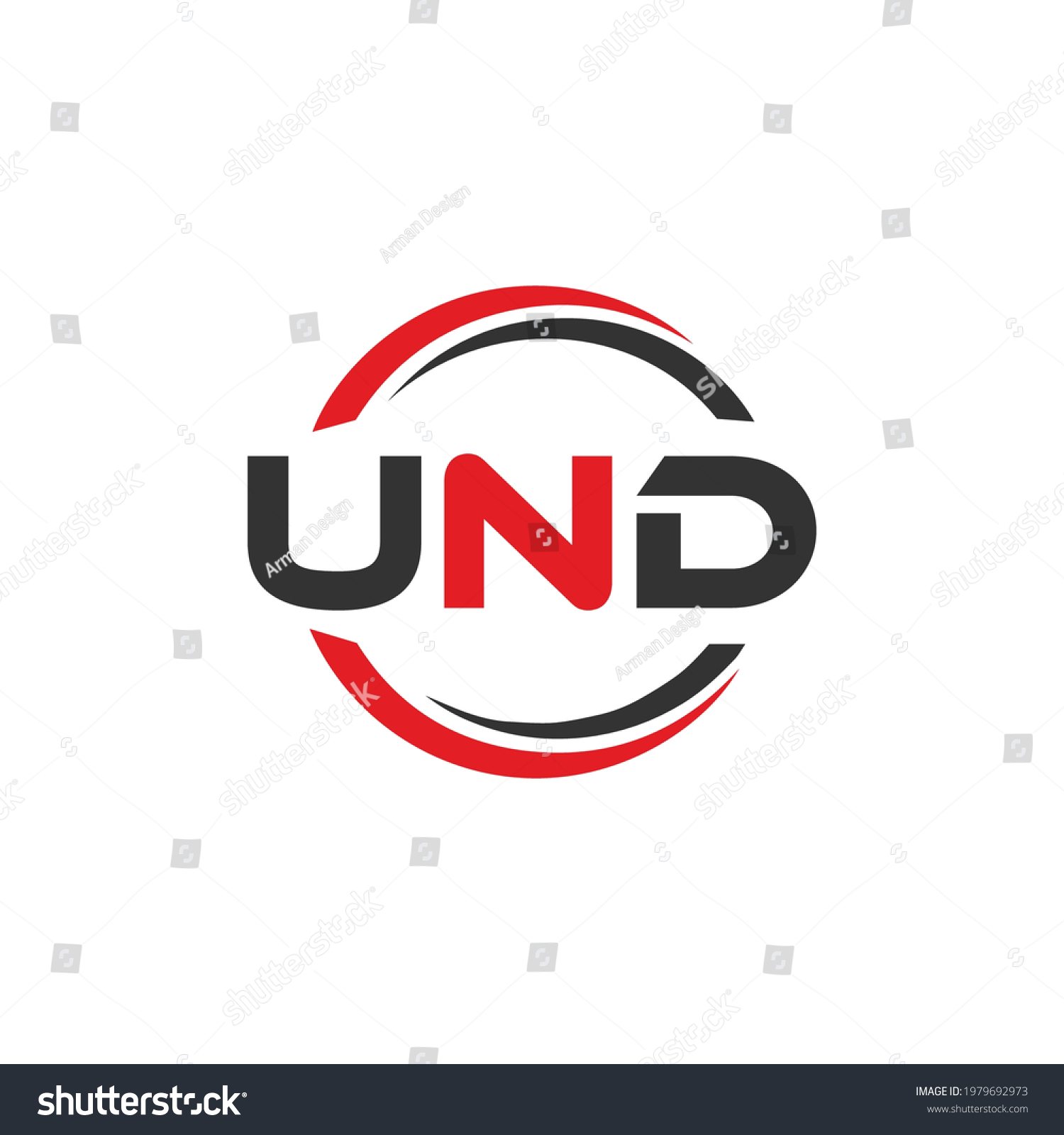 Und Letter Circle Logo Design Vector Stock Vector (Royalty Free ...