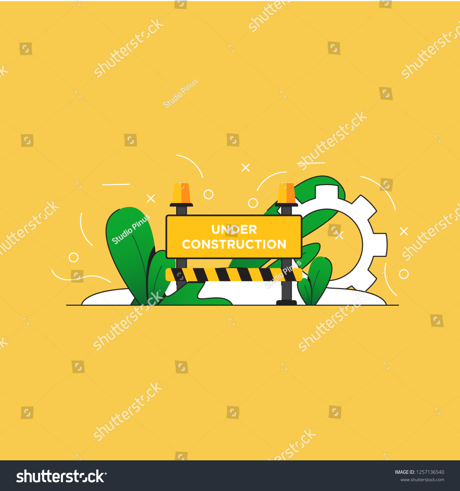 Under Construction Maintenance Web Page Vector Stock Vector (Royalty ...