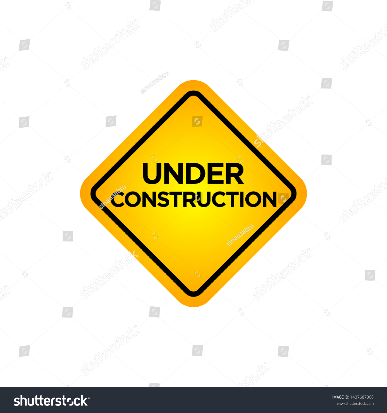 Under Construction Sign Icon Vector Stock Vector (Royalty Free ...