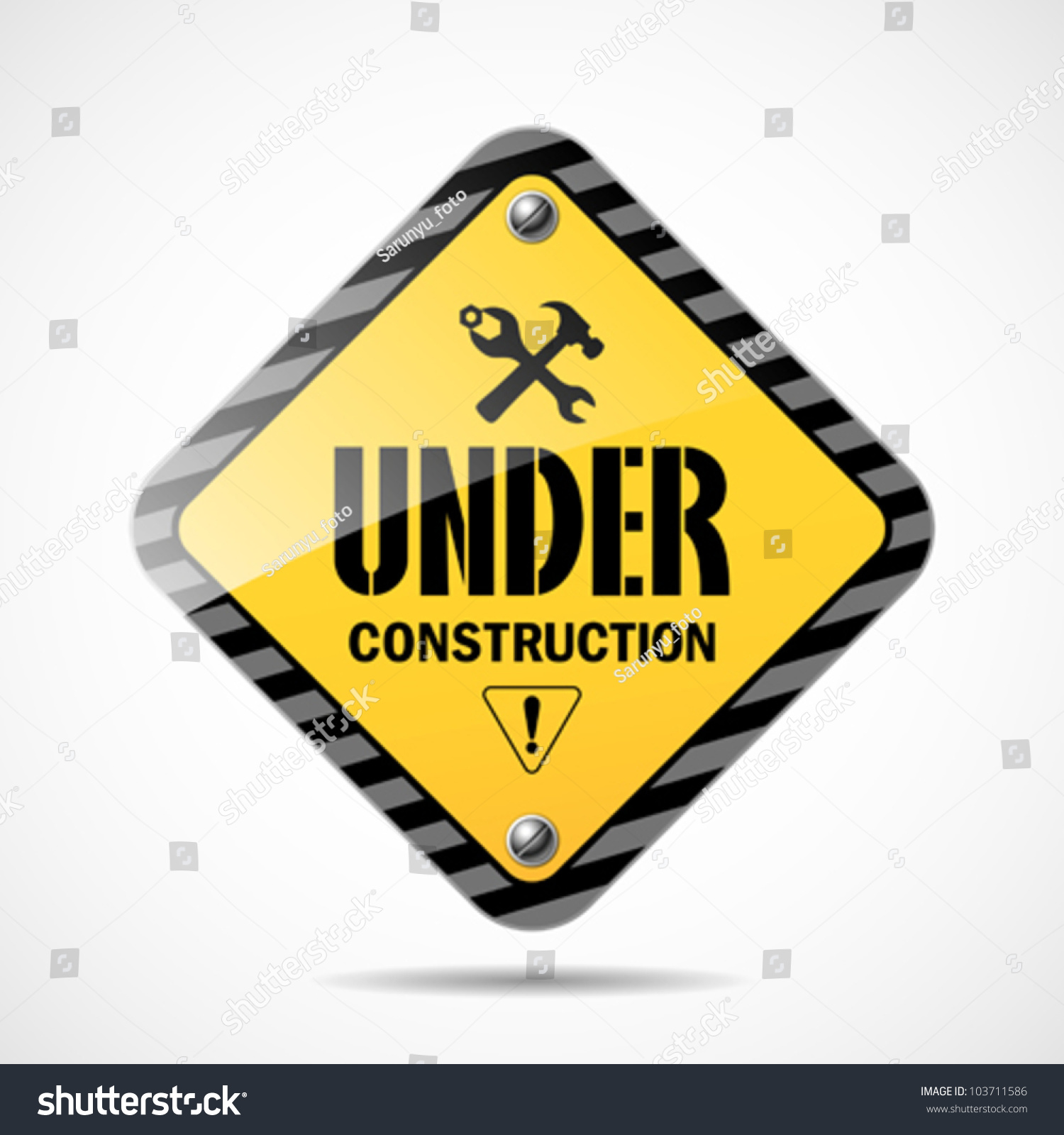 Under Construction Sign Vector Illustration: vector de stock (libre de ...