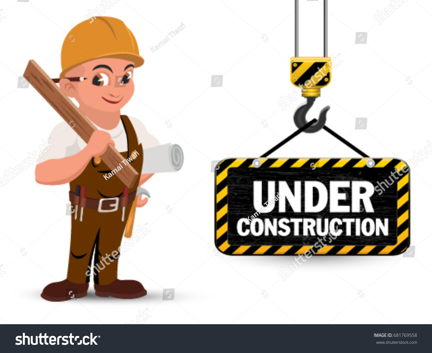 Under Construction Web Page Banner Concept Stock Vector (Royalty Free ...