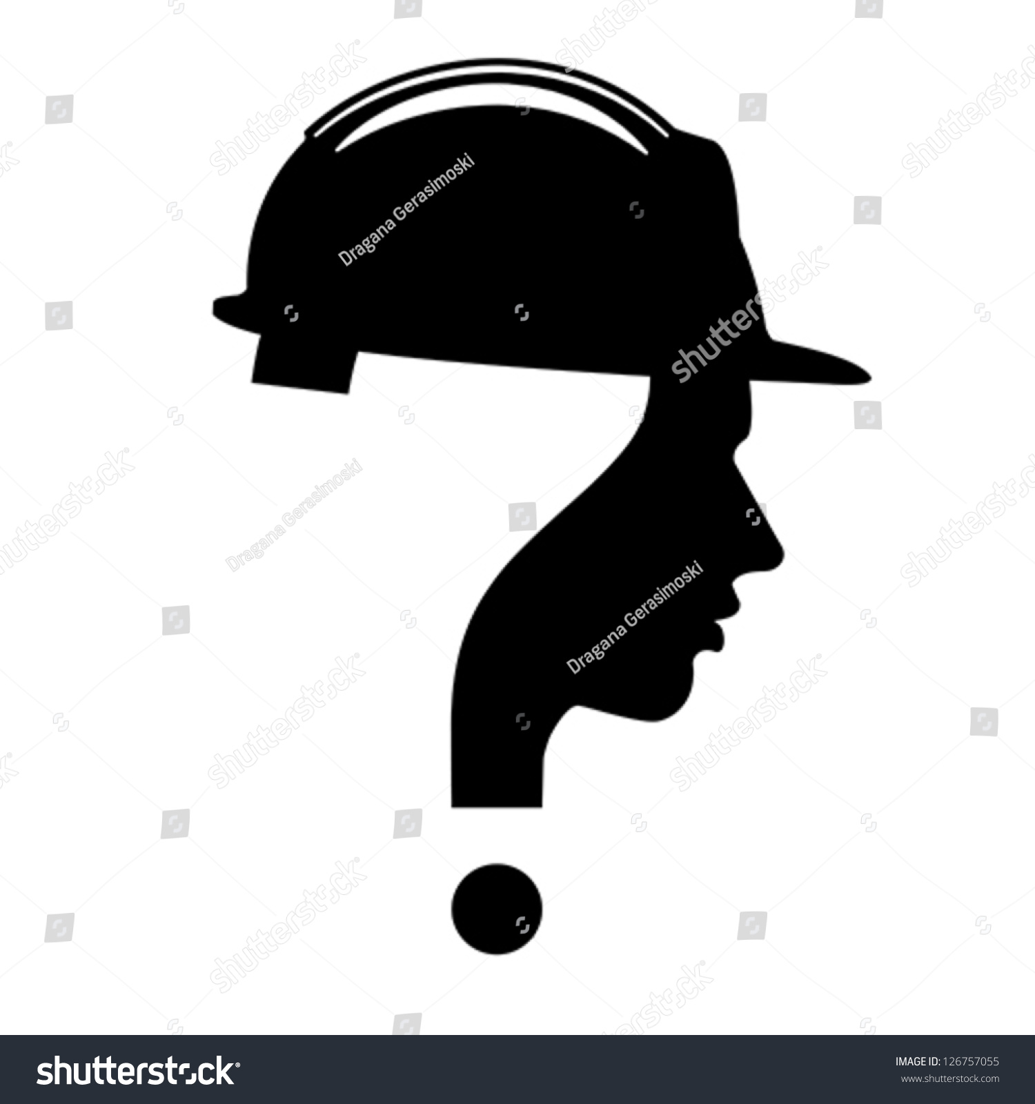 Under Construction Question Mark Human Head Stock Vector (Royalty Free ...
