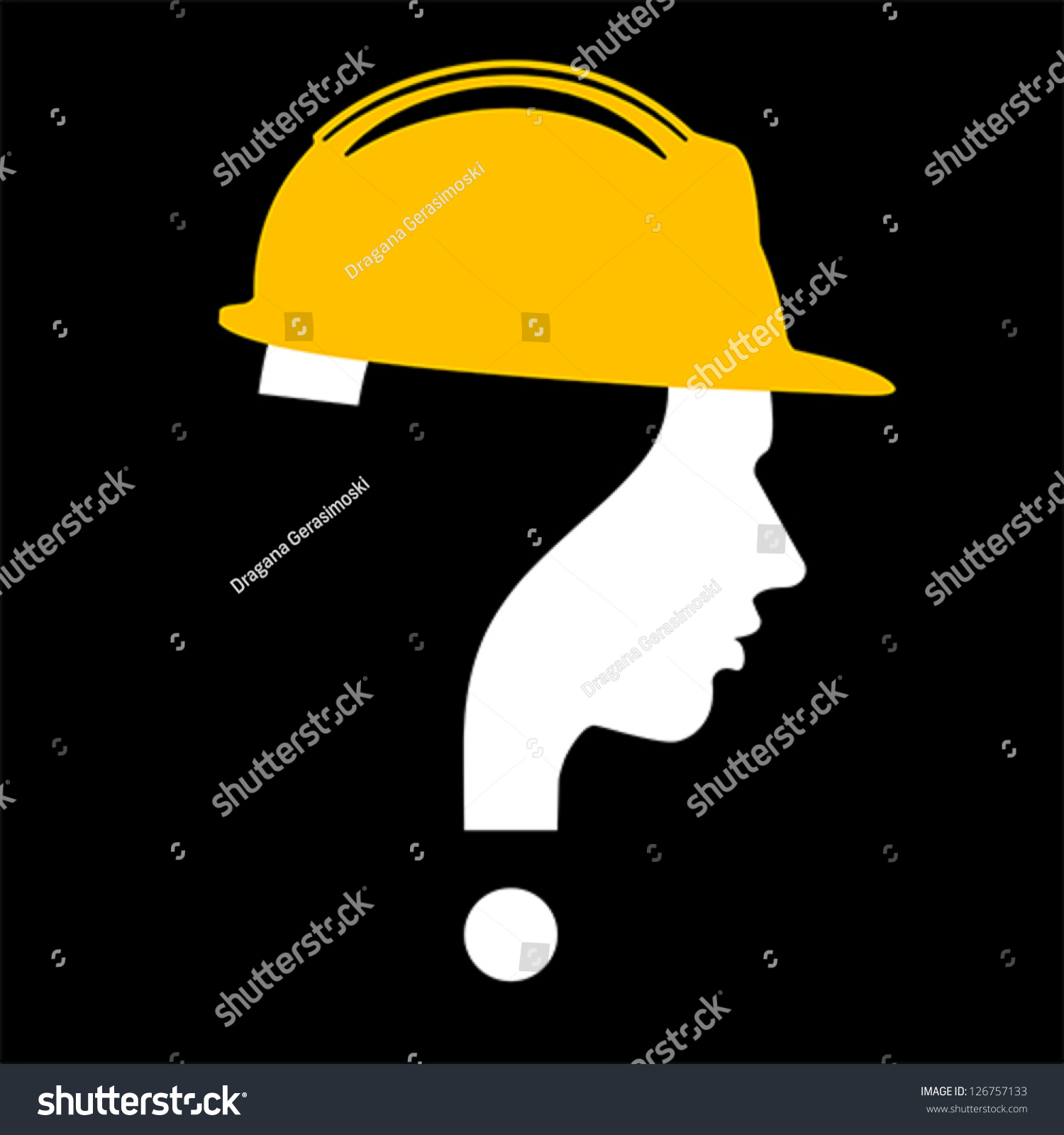 Under Construction Question Mark Human Head Stock Vector (Royalty Free ...