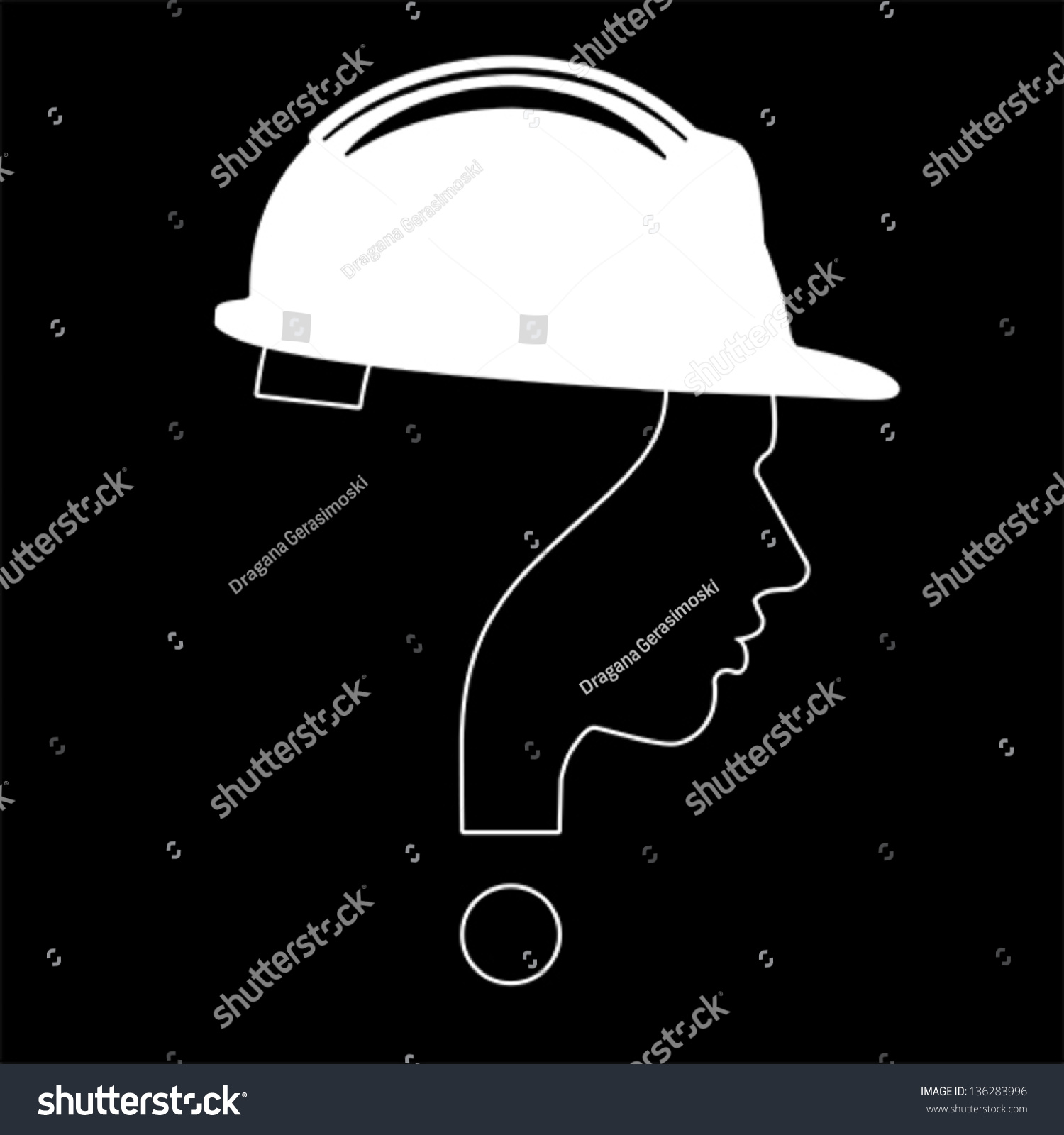 Under Construction Question Mark Human Head Stock Vector (Royalty Free ...