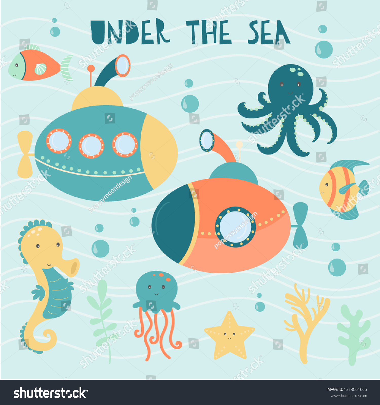 Under Sea Vector Illustrations: vector de stock (libre de regalías ...