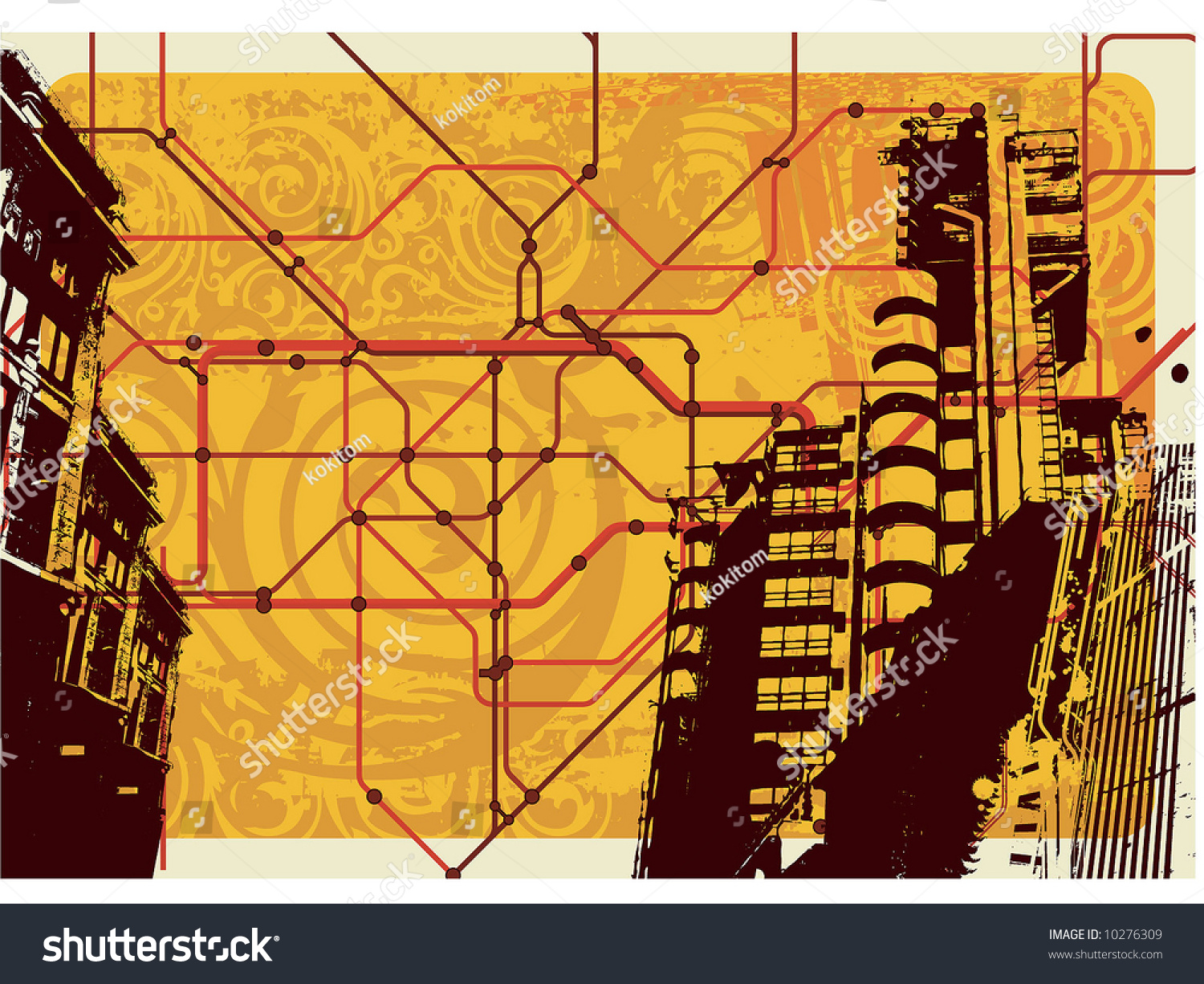 Underground Map Illustration: vector de stock (libre de regalías ...