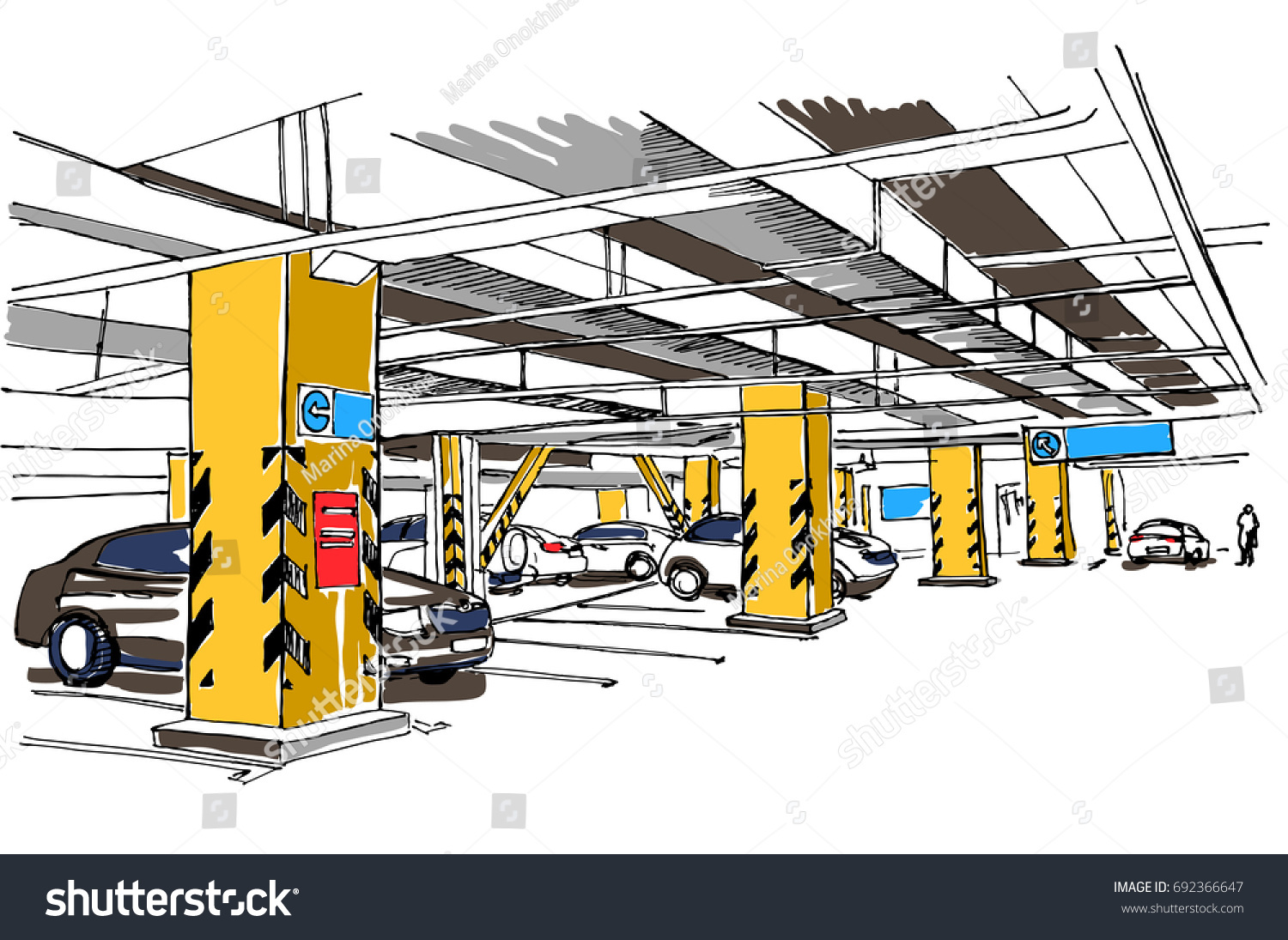 7,138 Parking drawing Images, Stock Photos & Vectors | Shutterstock
