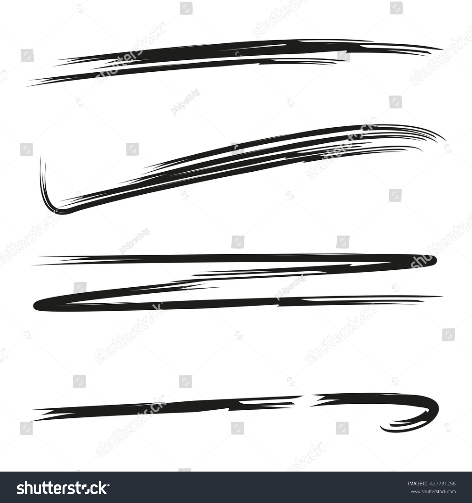 Underline Set Brush Line Set Stock Vector (Royalty Free) 427731256 ...